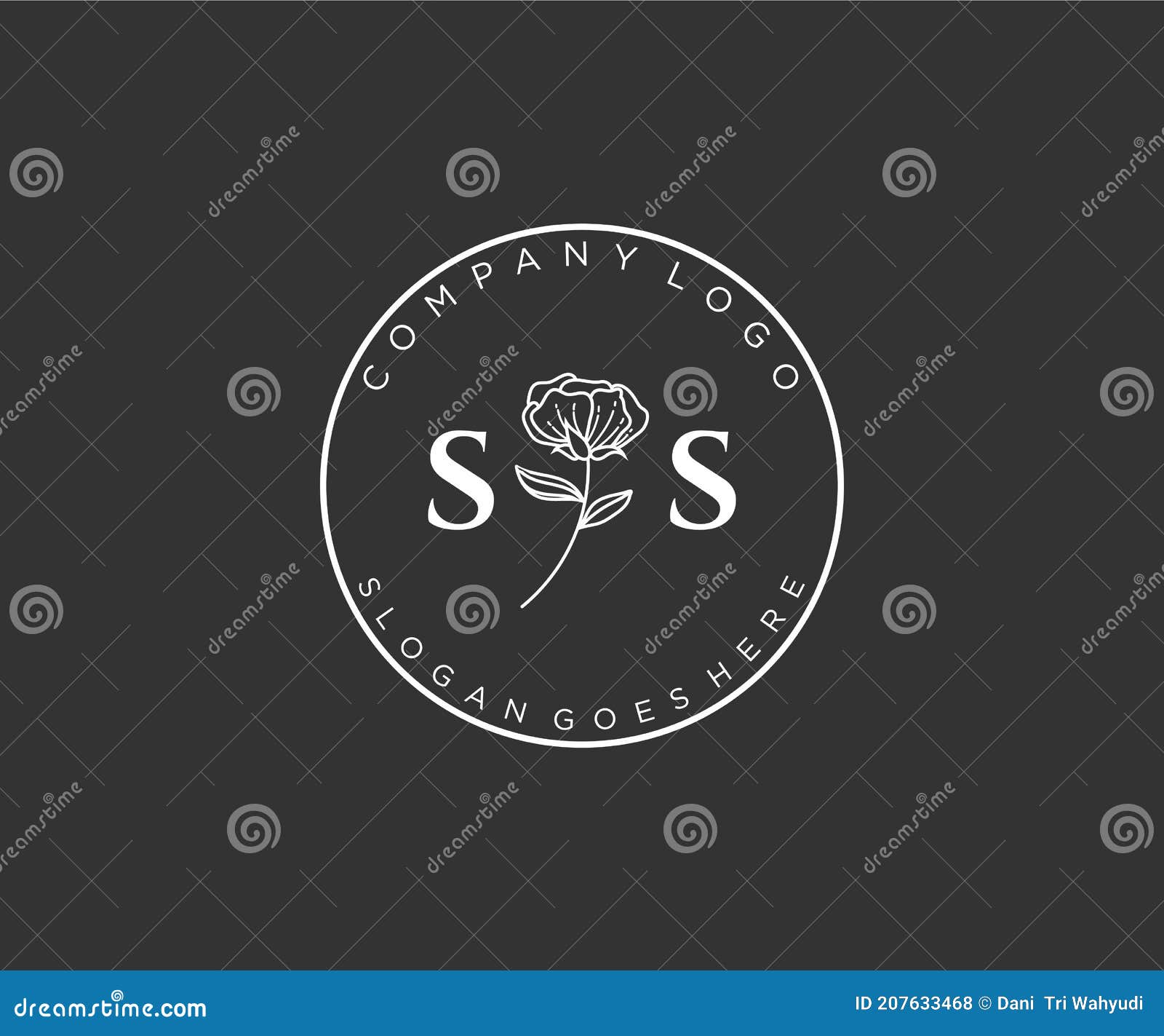 Initial SS Letters Botanical Feminine Logo Template Floral Stock Vector ...