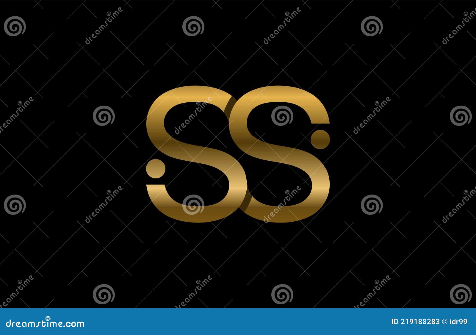 Initial SS Logo Combine stock illustration. Illustration of black ...