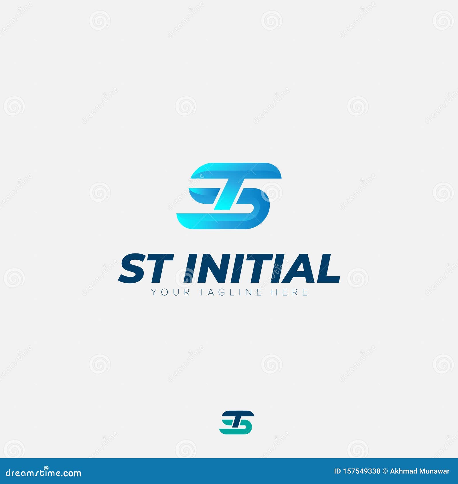 Initial ST Abstract Logo Designs Minimalist Stock Vector - Illustration ...