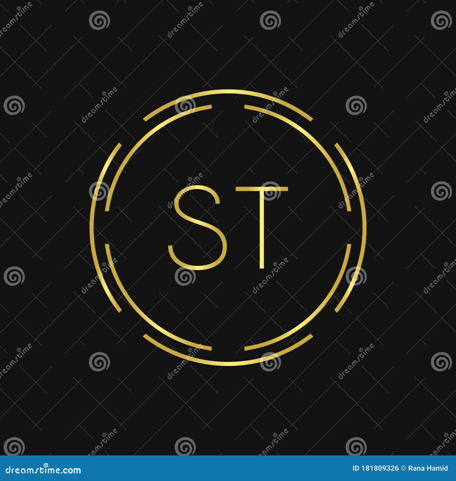 Initial ST Logo Design Creative Typography Vector Template. Digital ...