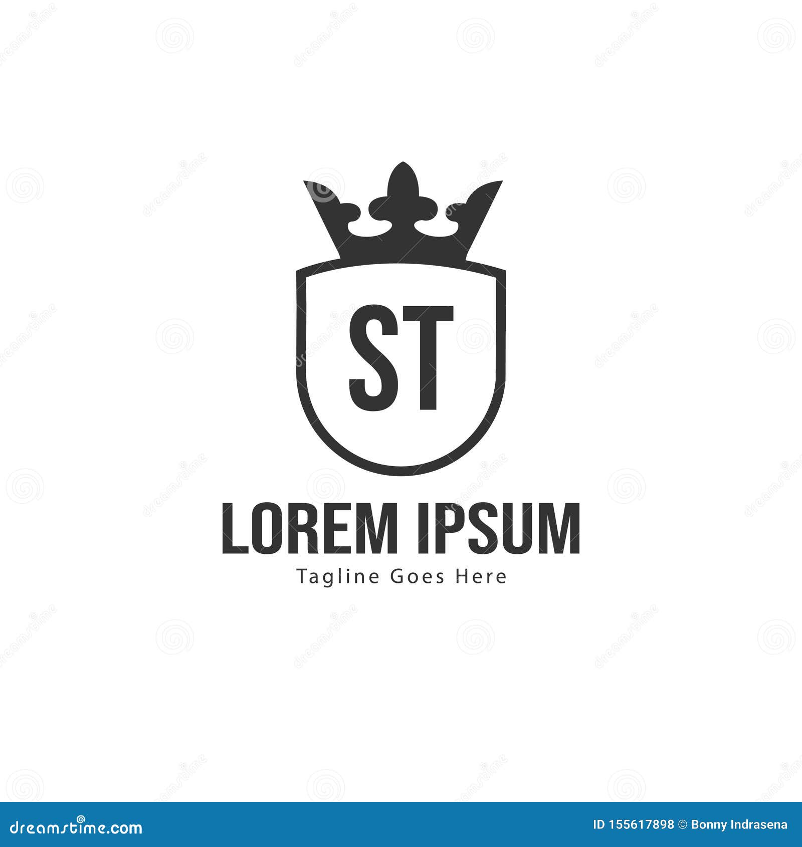 Initial ST Logo Template with Modern Frame. Minimalist ST Letter Logo ...