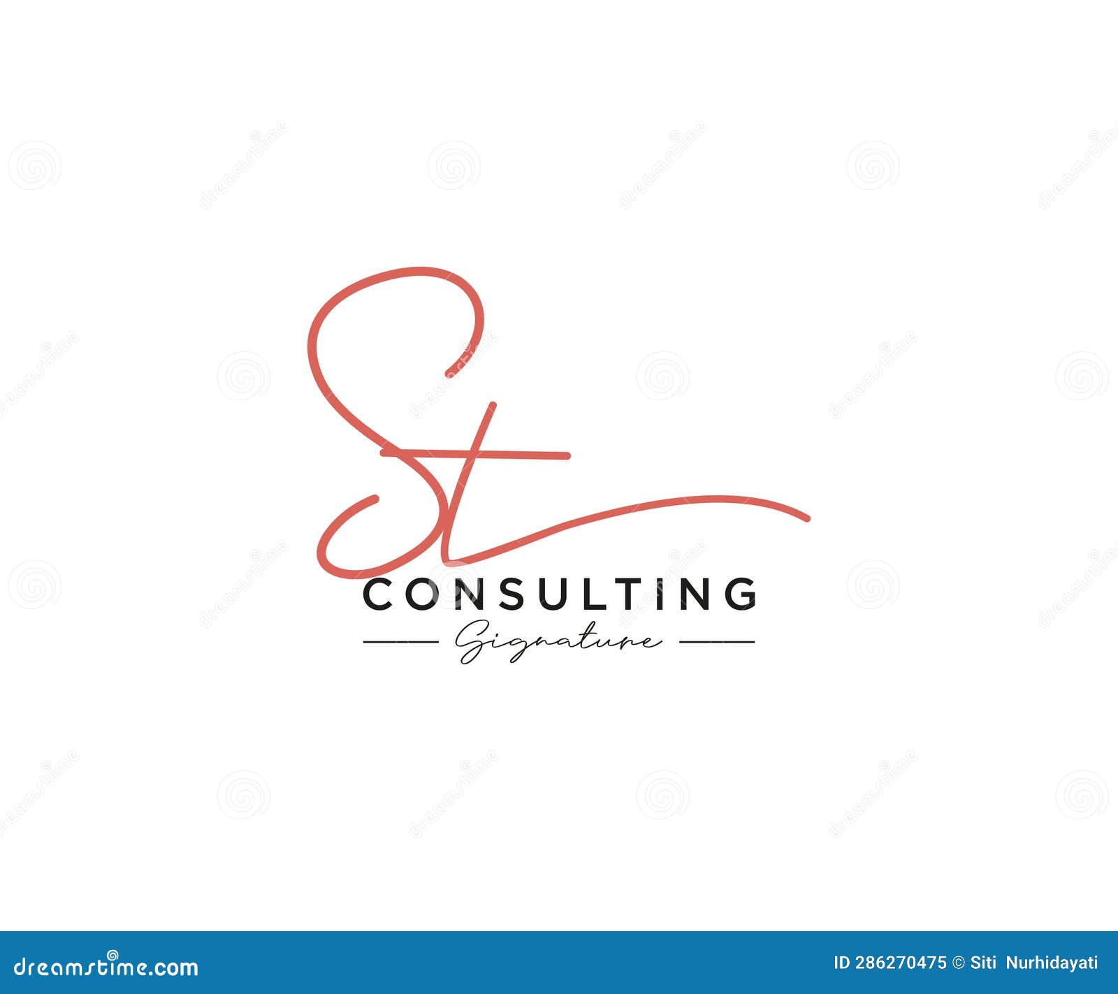 Initial ST Signature Logo Collection Template Vector. Hand Drawn ...