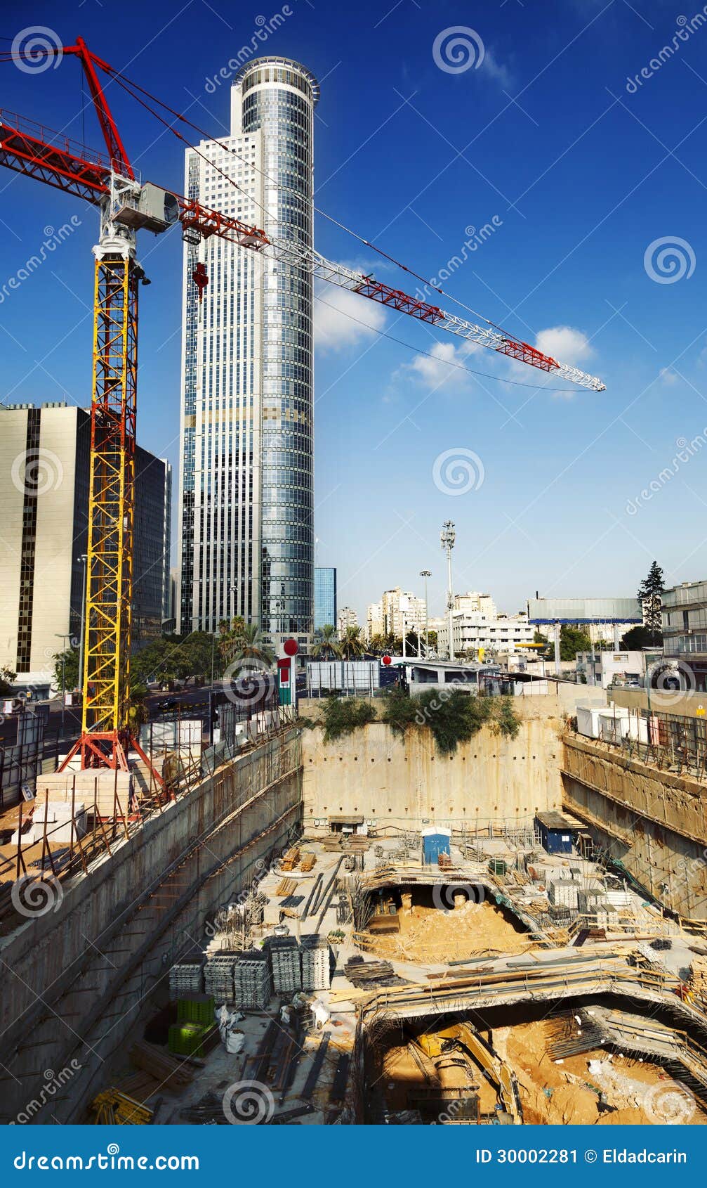 Downtown Construction Site stock image. Image of vertical - 30002281