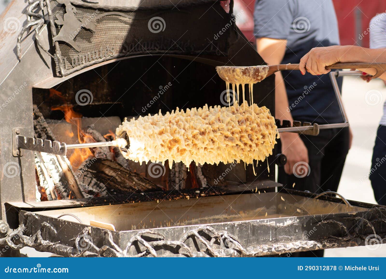 Initial Stage of Preparation of a Tree Cake, Lithuanian šakotis Stock ...