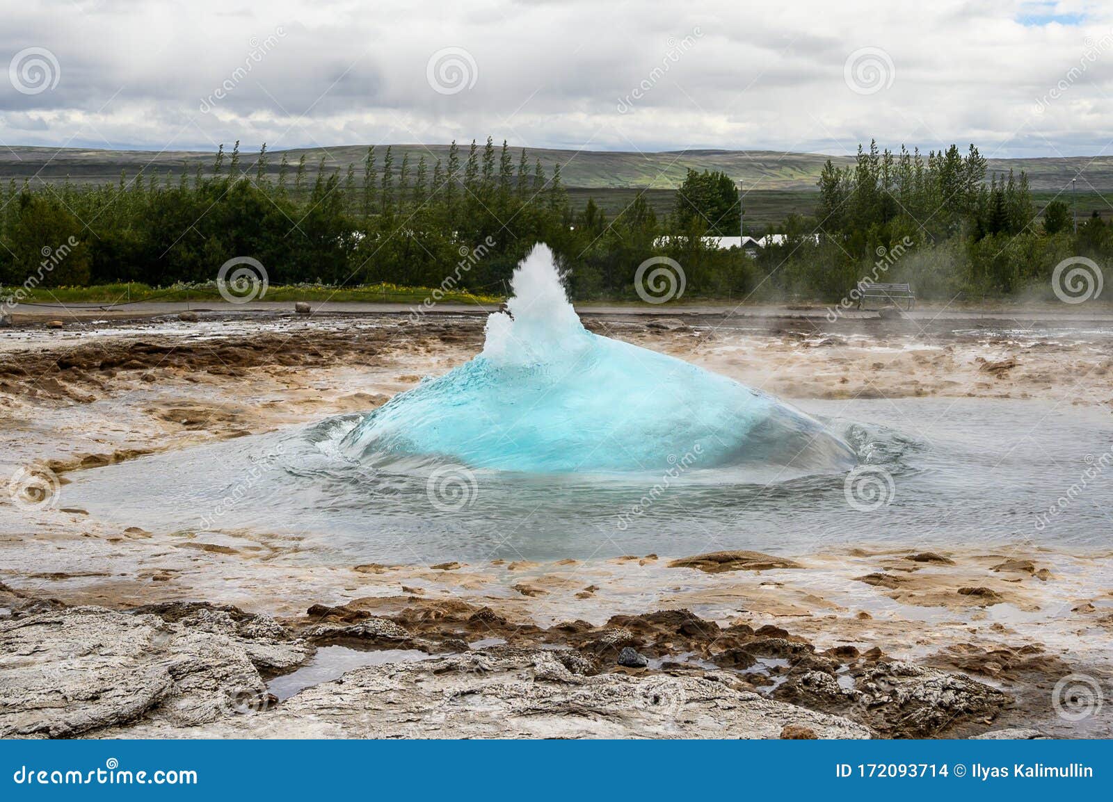 Initial Stage of Strokkur Geysir Eruption Stock Photo - Image of ...