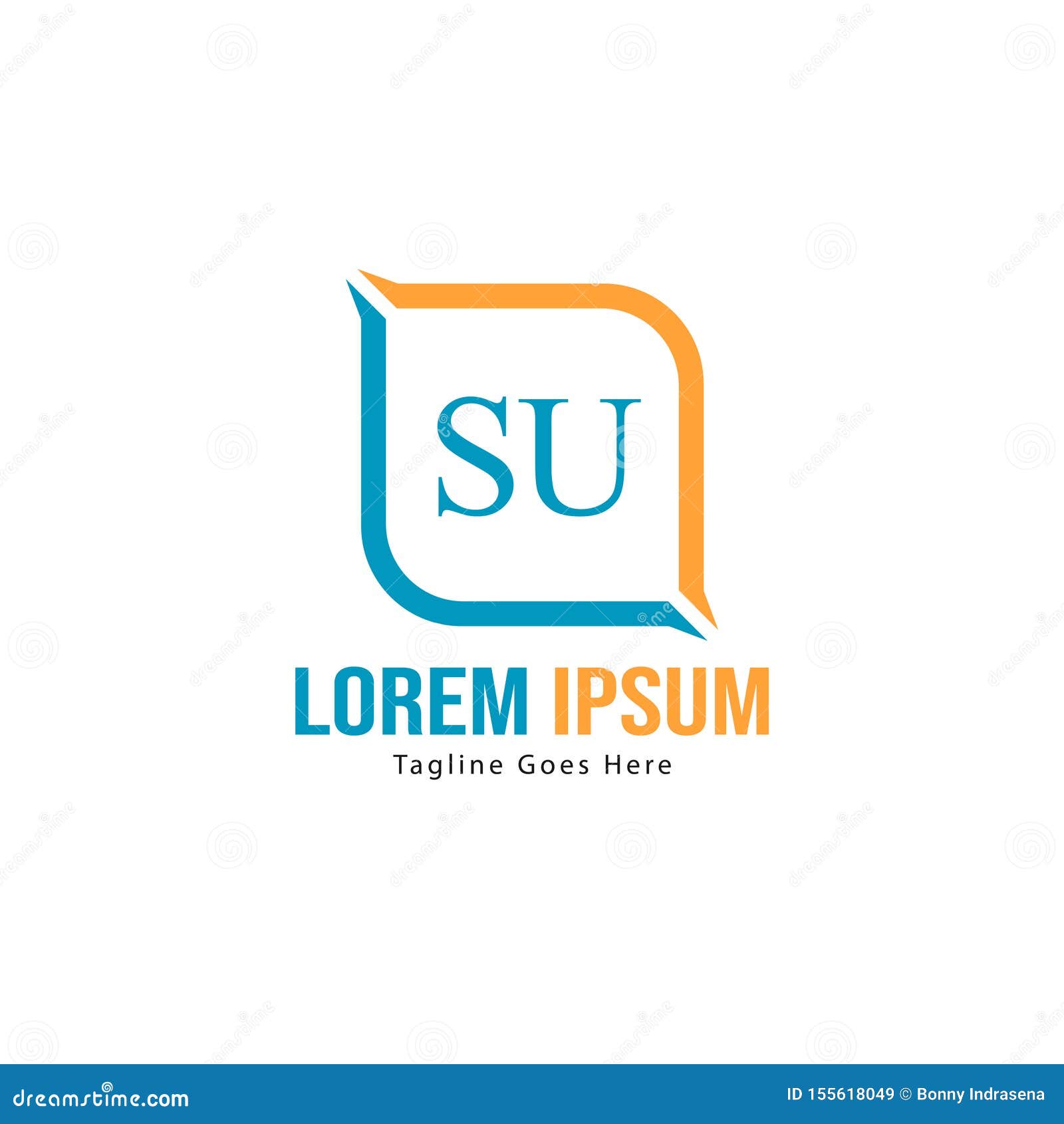 Initial SU Logo Template with Modern Frame. Minimalist SU Letter Logo ...