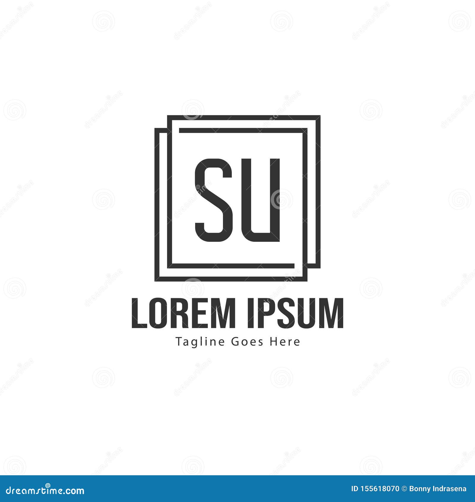 Initial SU Logo Template with Modern Frame. Minimalist SU Letter Logo ...