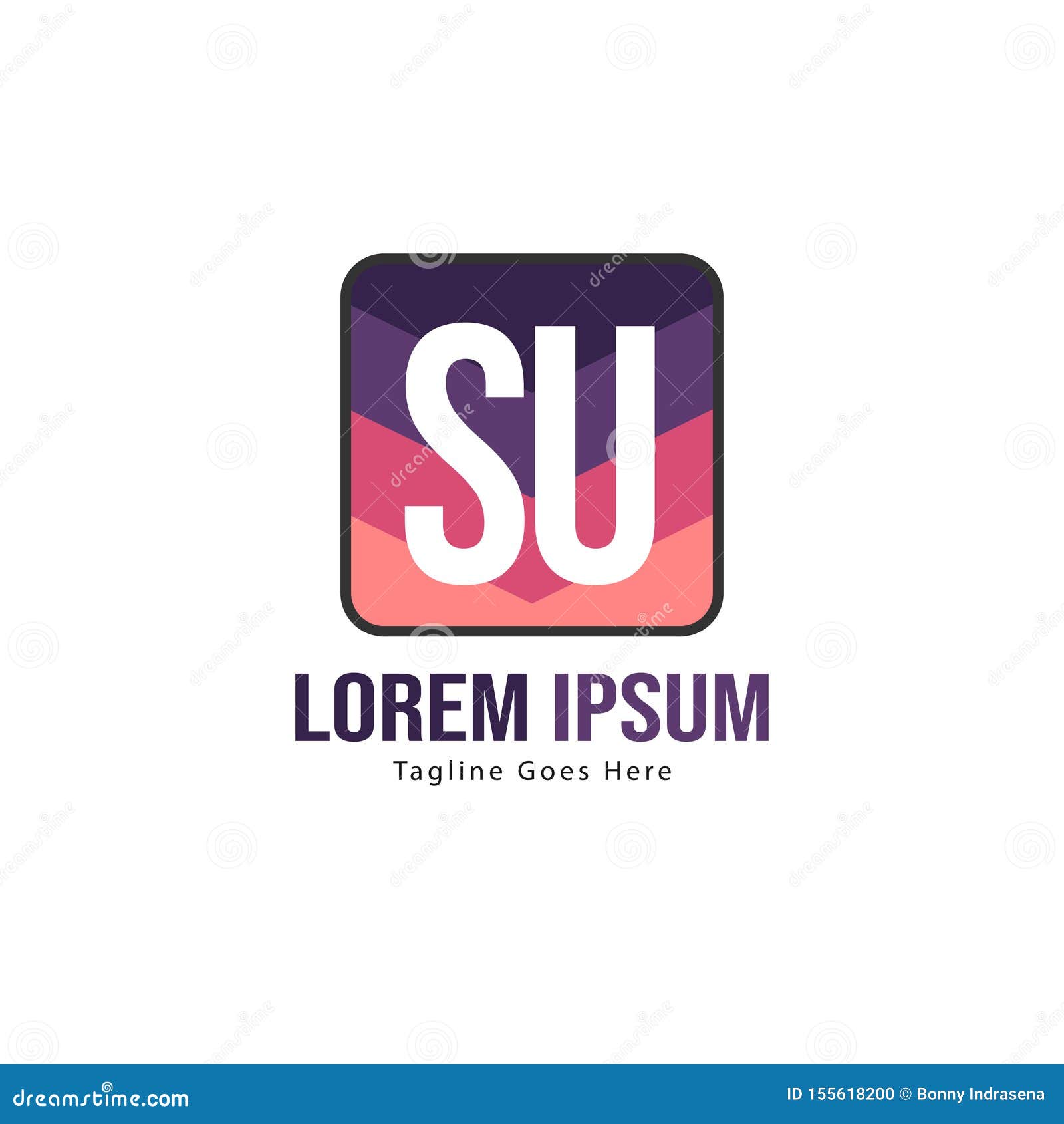 Initial SU Logo Template with Modern Frame. Minimalist SU Letter Logo ...