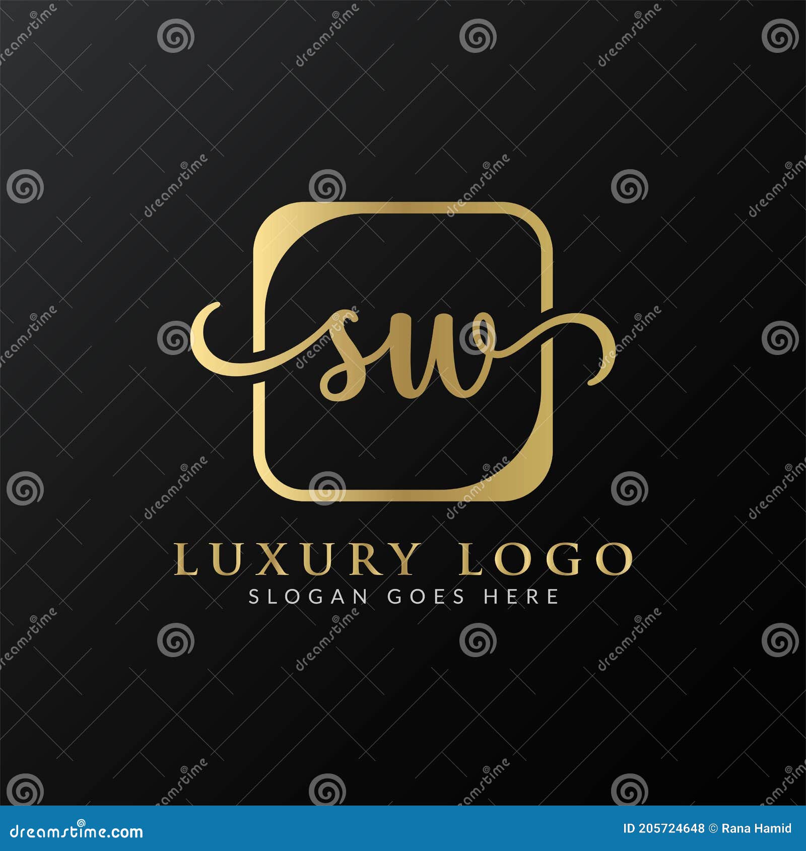 Initial SW Letter Logo Design Vector Template. Abstract Luxury Letter ...