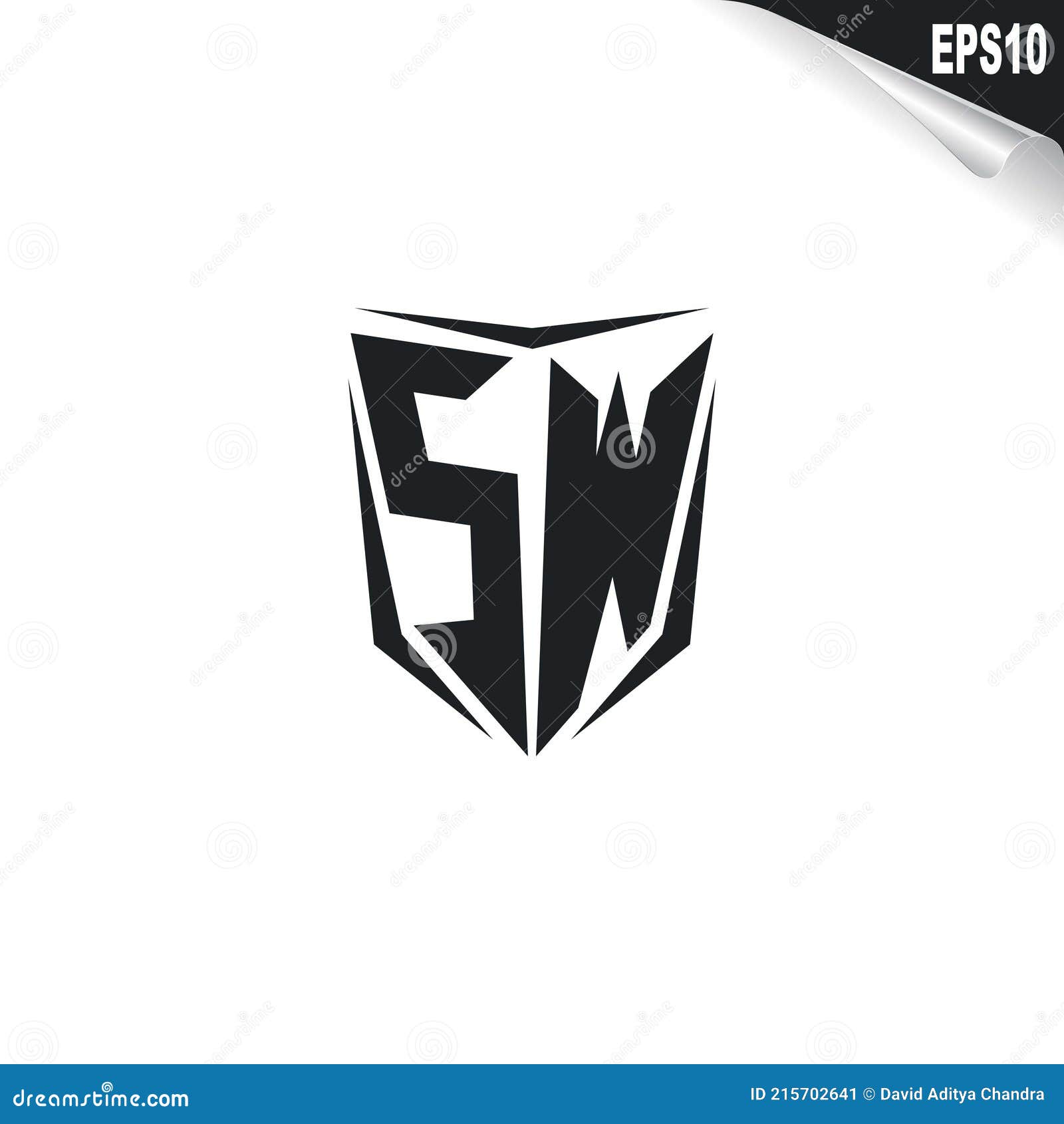 Initial SW Logo Design with Shield Style, Logo Business Branding Stock ...