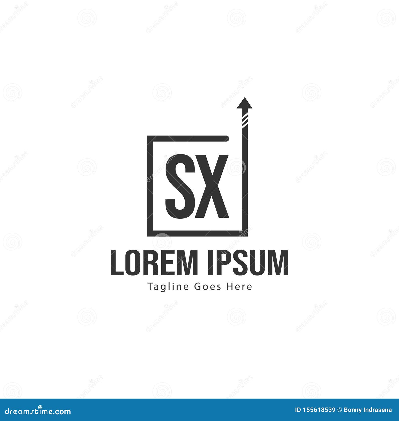 Initial SX Logo Template with Modern Frame. Minimalist SX Letter Logo ...