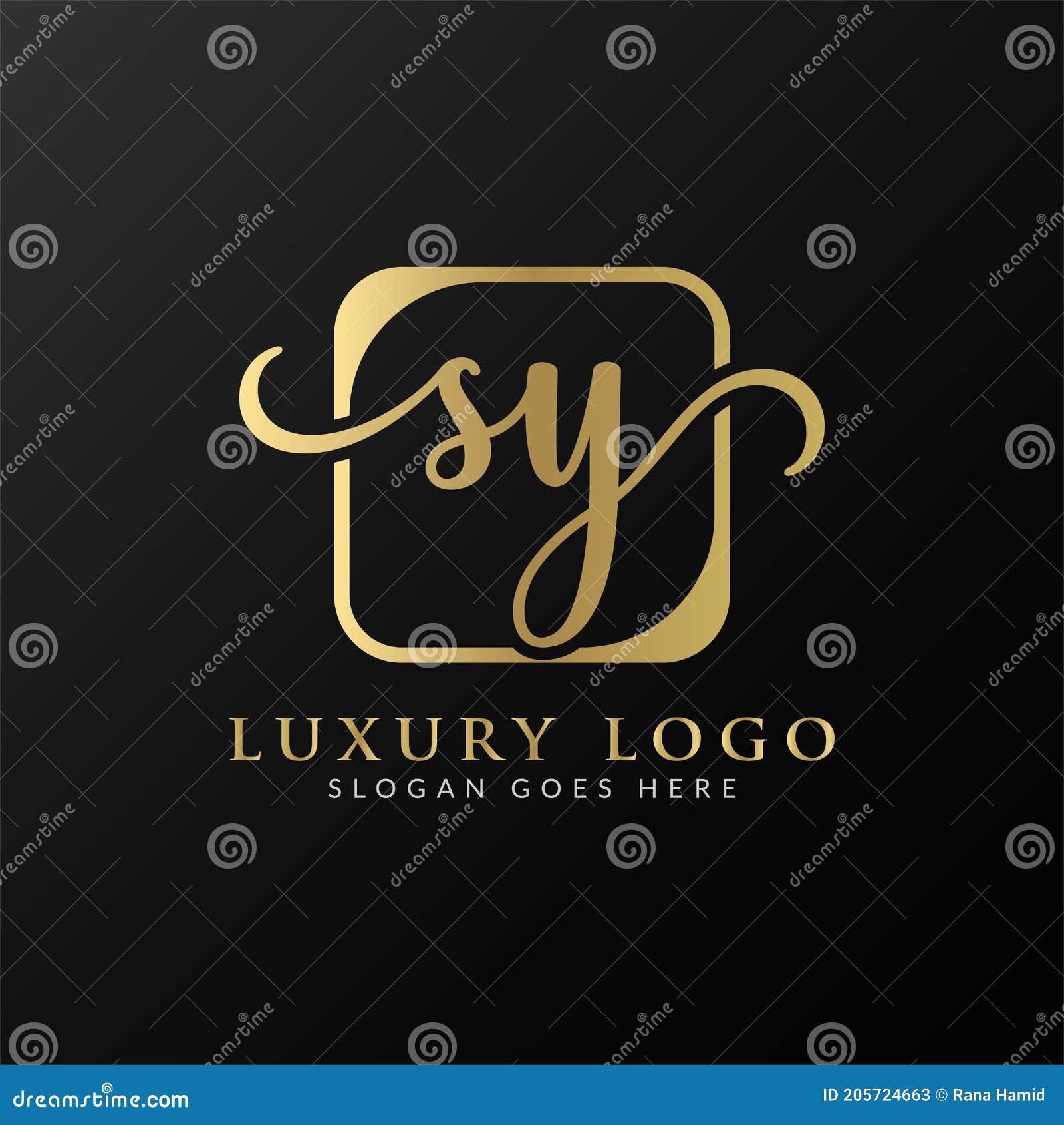 Initial SY Letter Logo Design Vector Template. Abstract Luxury Letter ...