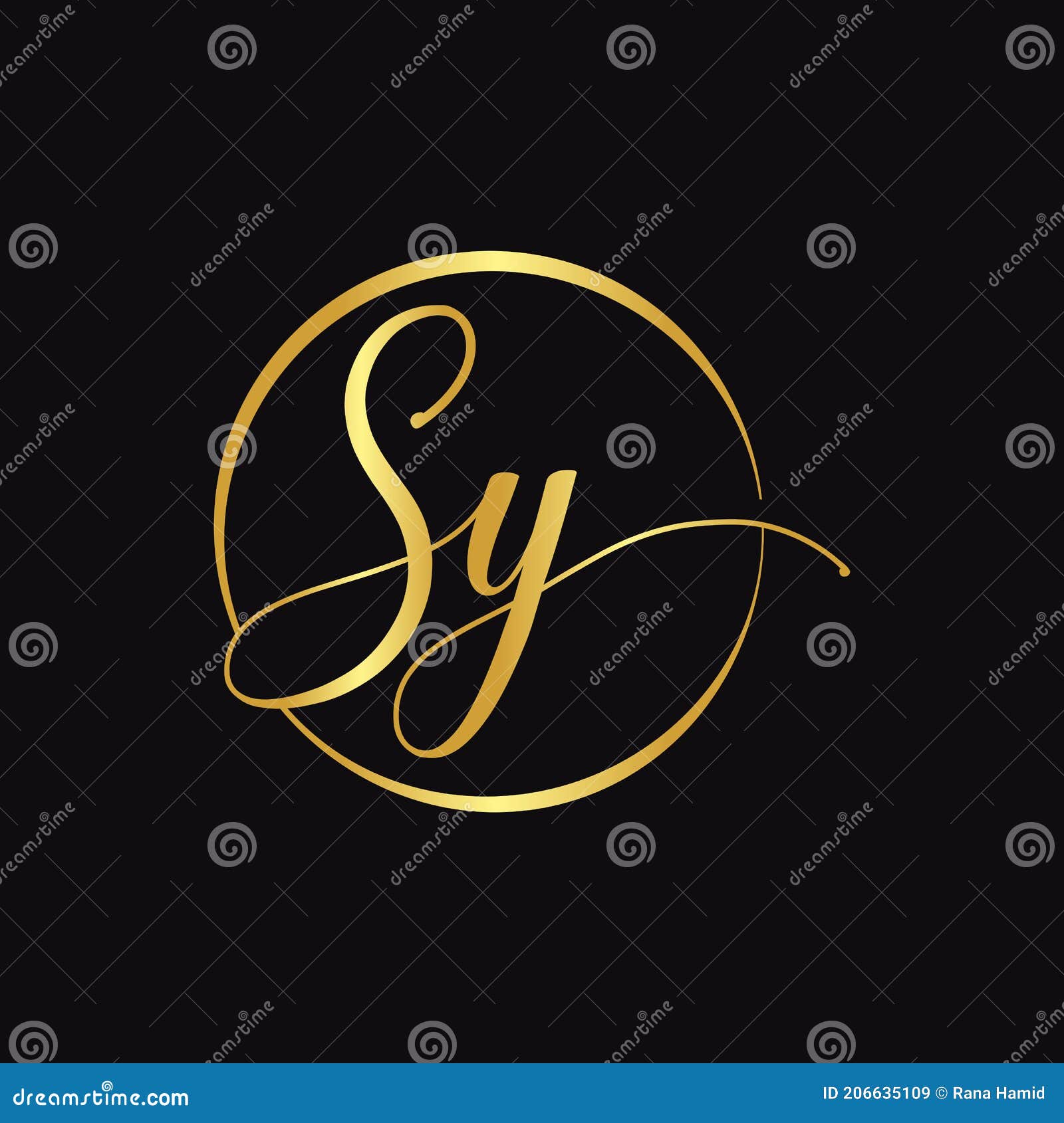 Initial SY Letter Logo Design Vector Template. Abstract Script Letter ...