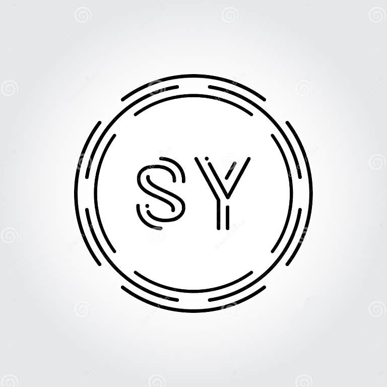 Initial SY Logo Design Creative Typography Vector Template. Digital ...