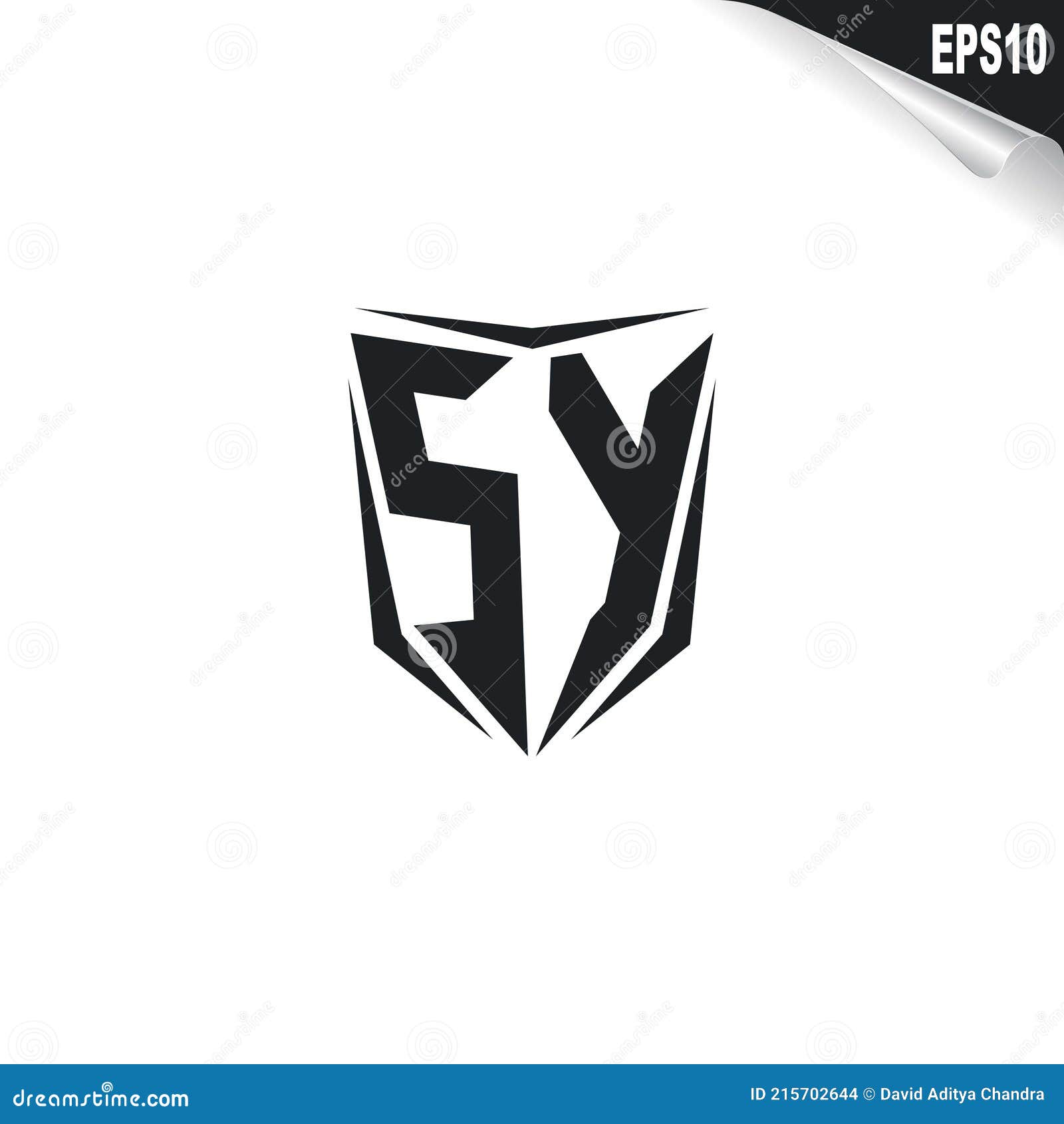 Initial SY Logo Design With Shield Style, Logo Business Branding Vector ...