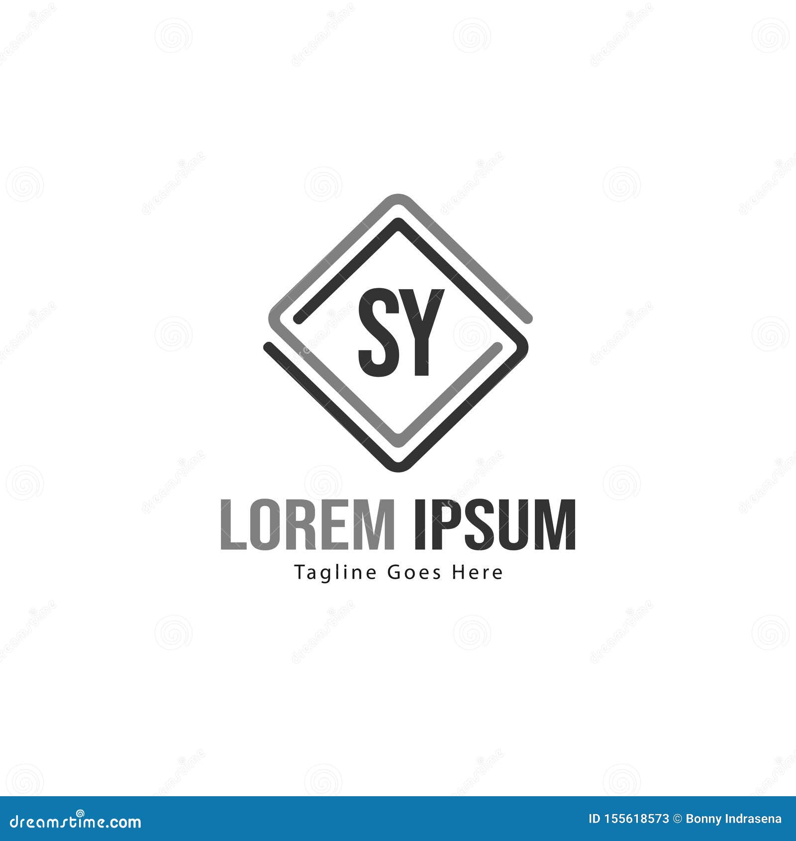 Initial SY Logo Template with Modern Frame. Minimalist SY Letter Logo ...
