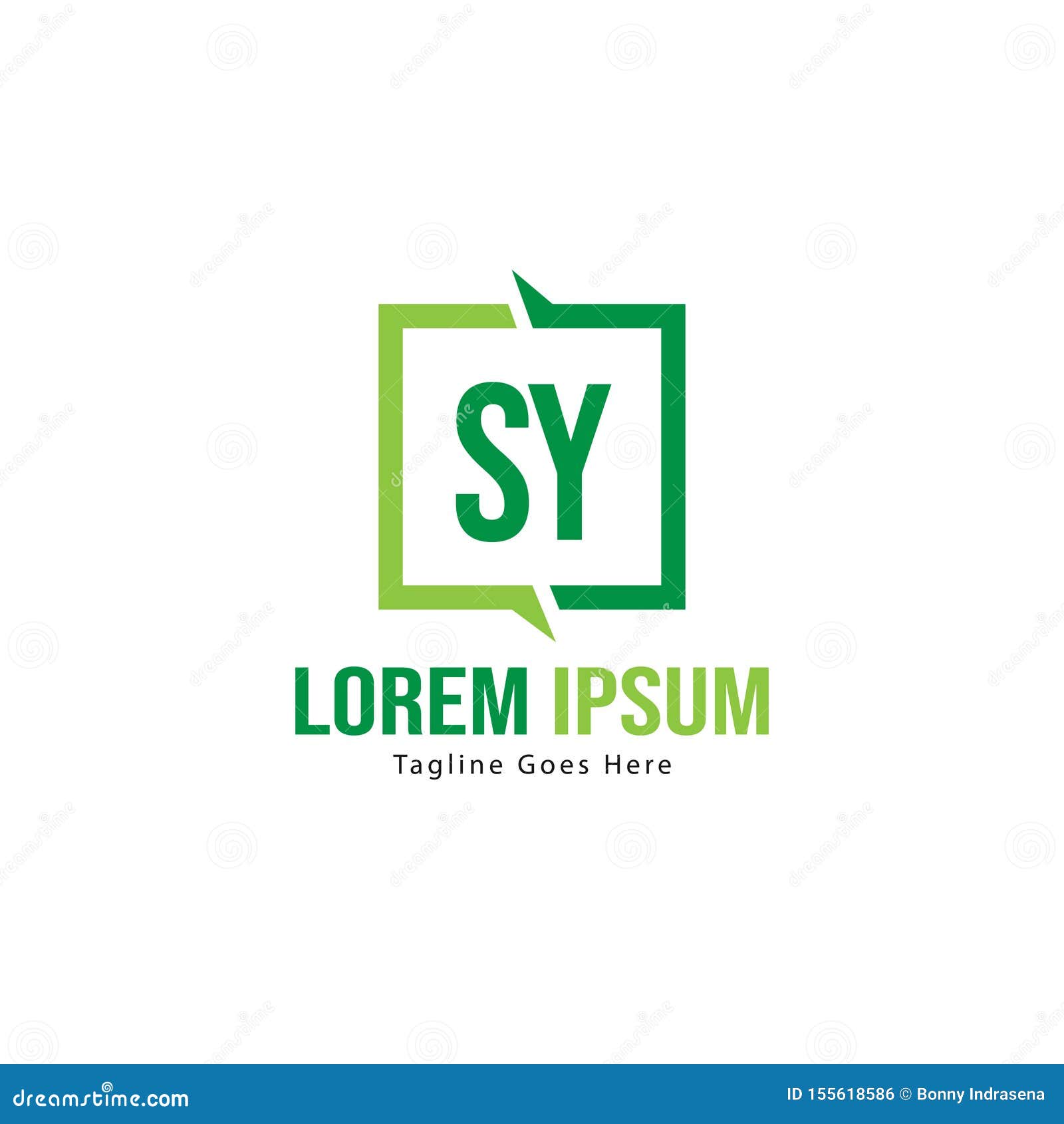 Initial SY Logo Template with Modern Frame. Minimalist SY Letter Logo ...