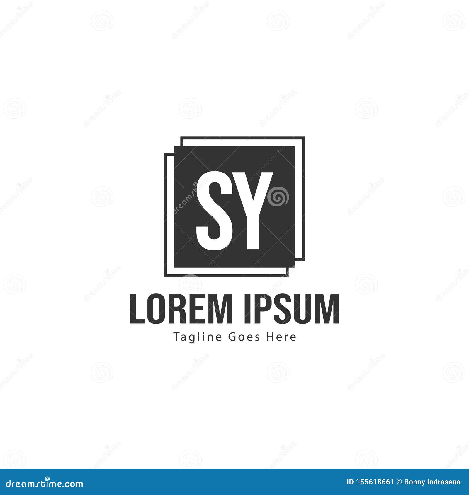 Initial SY Logo Template with Modern Frame. Minimalist SY Letter Logo ...