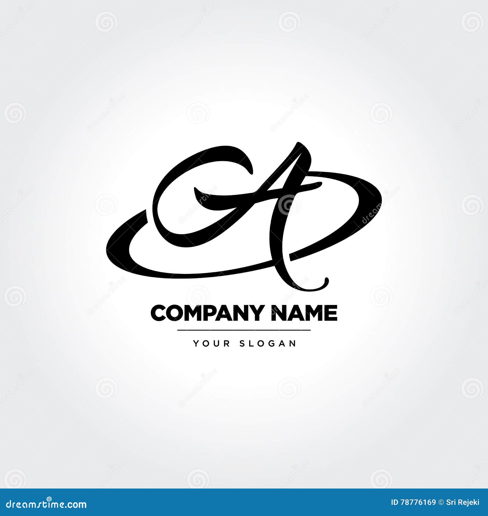 A Initial Symbol in circle stock vector. Illustration of calligraphy ...