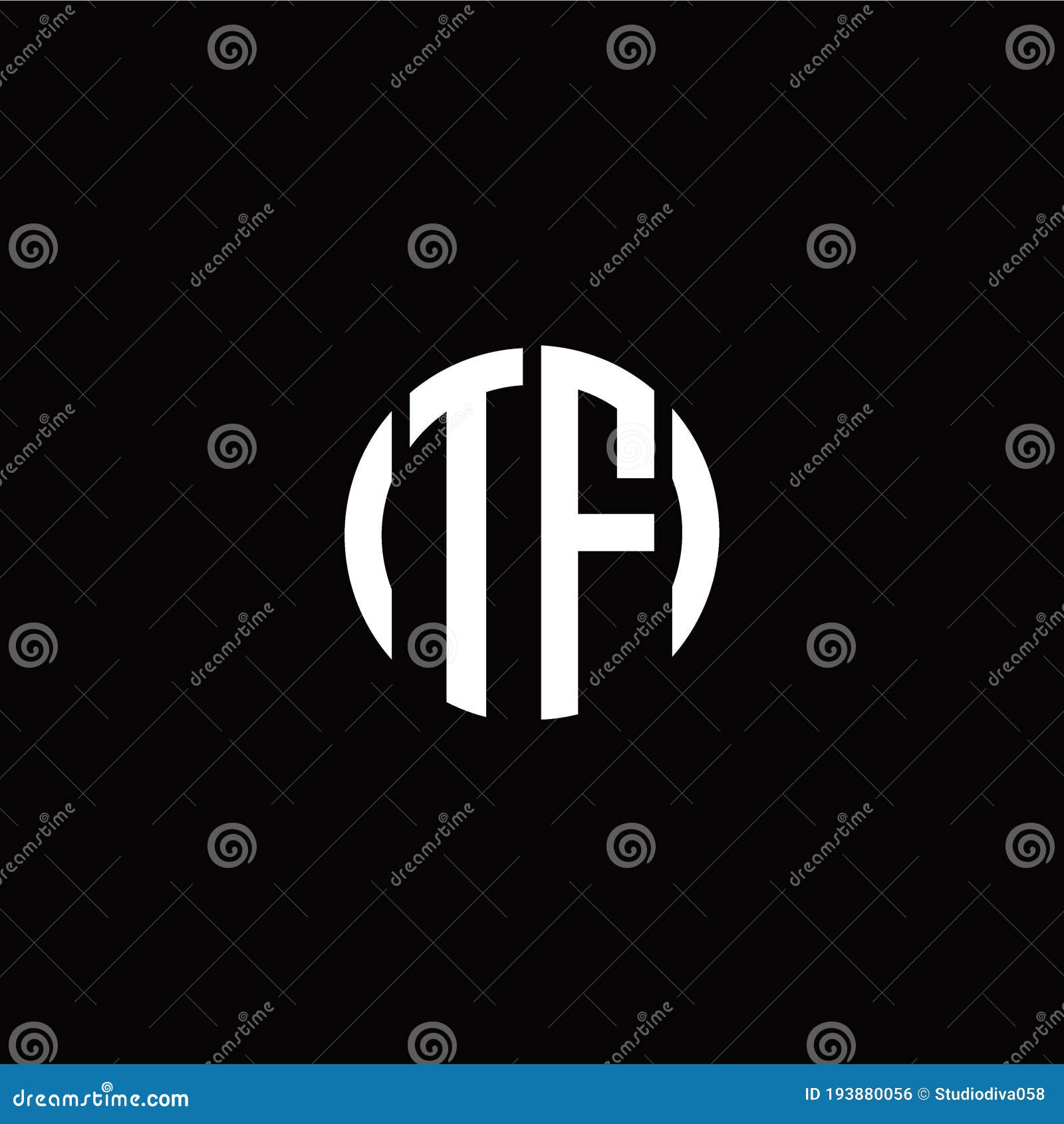 Initial T F Letter with Circle Style Logo Template Vector Stock Vector ...