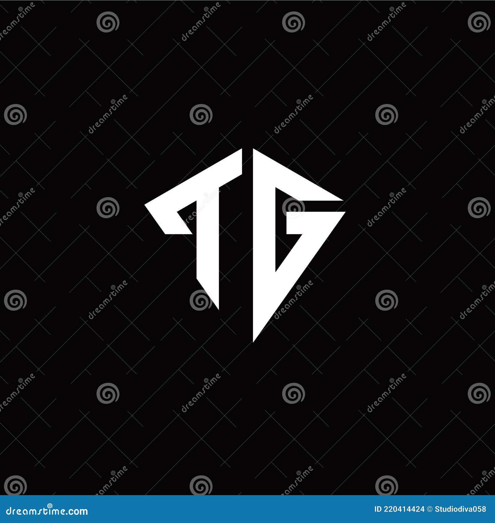 Initial T G Letter with Kite Modern Style Logo Template Vector Stock ...