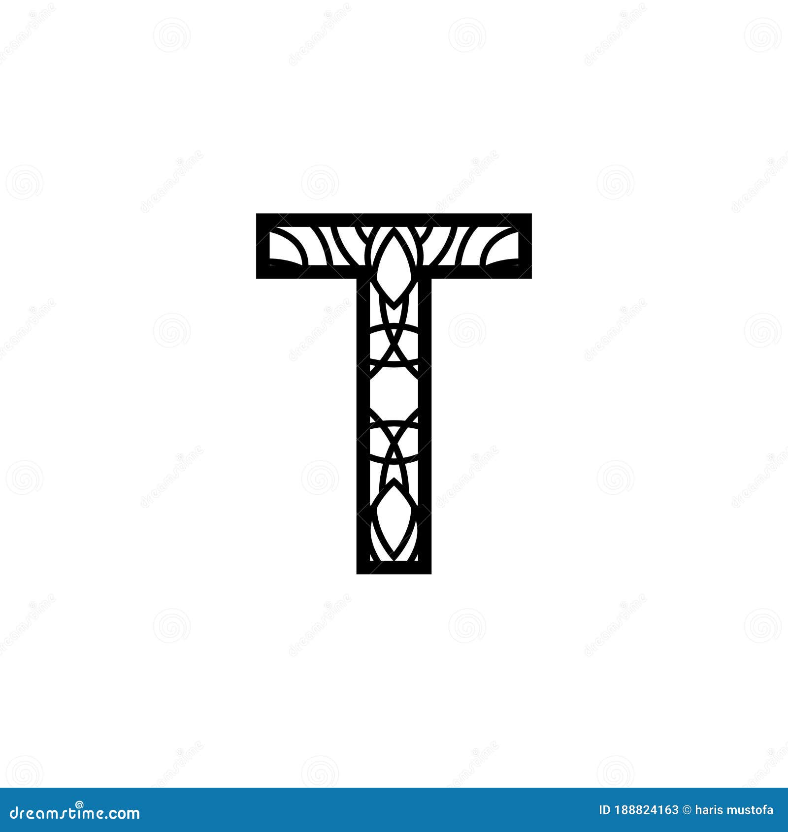 Initial T Mandala Vector Design Template Illustration Stock ...