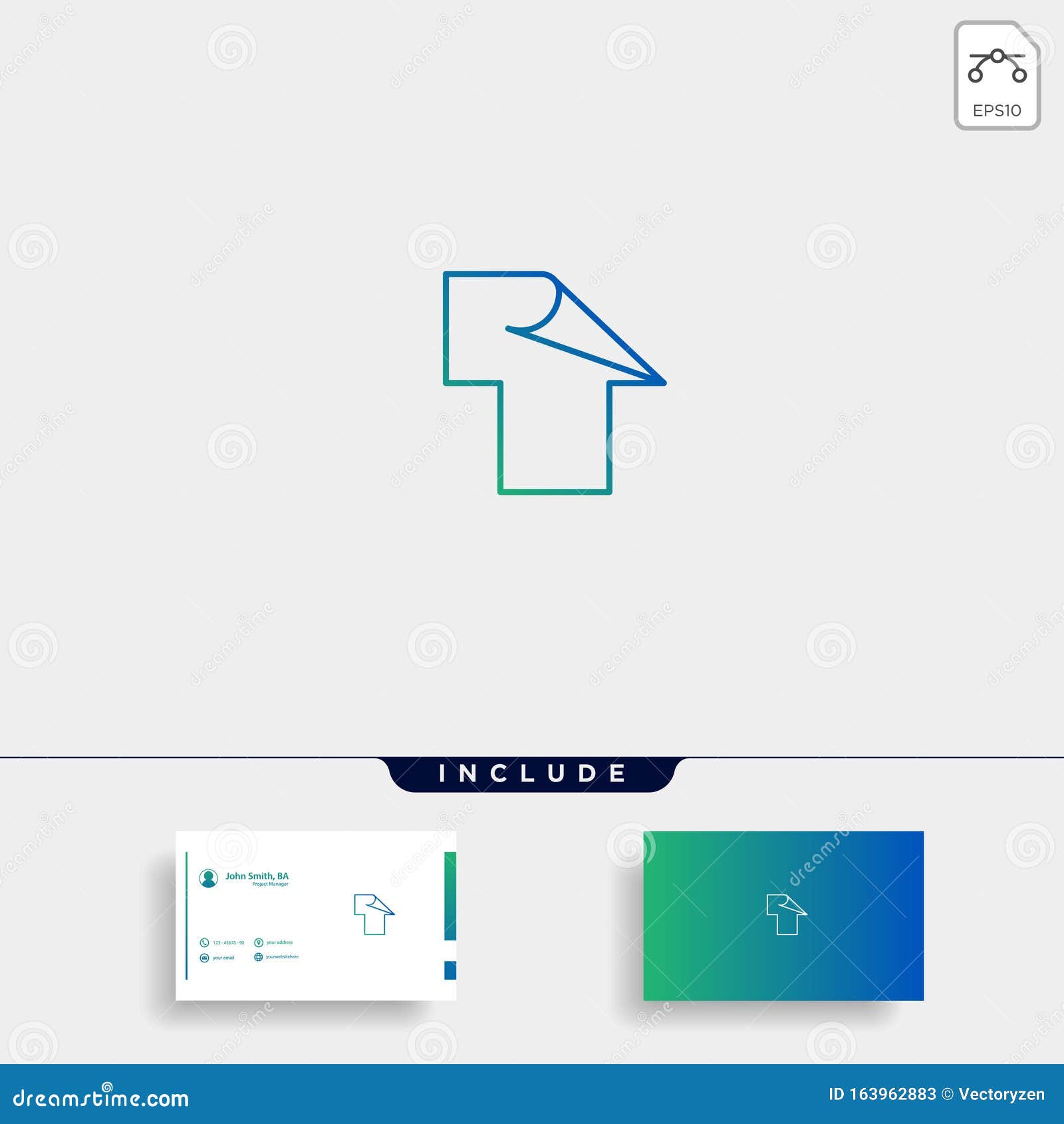 Initial T for Paper or Page Logo Template Vector Stock Vector ...