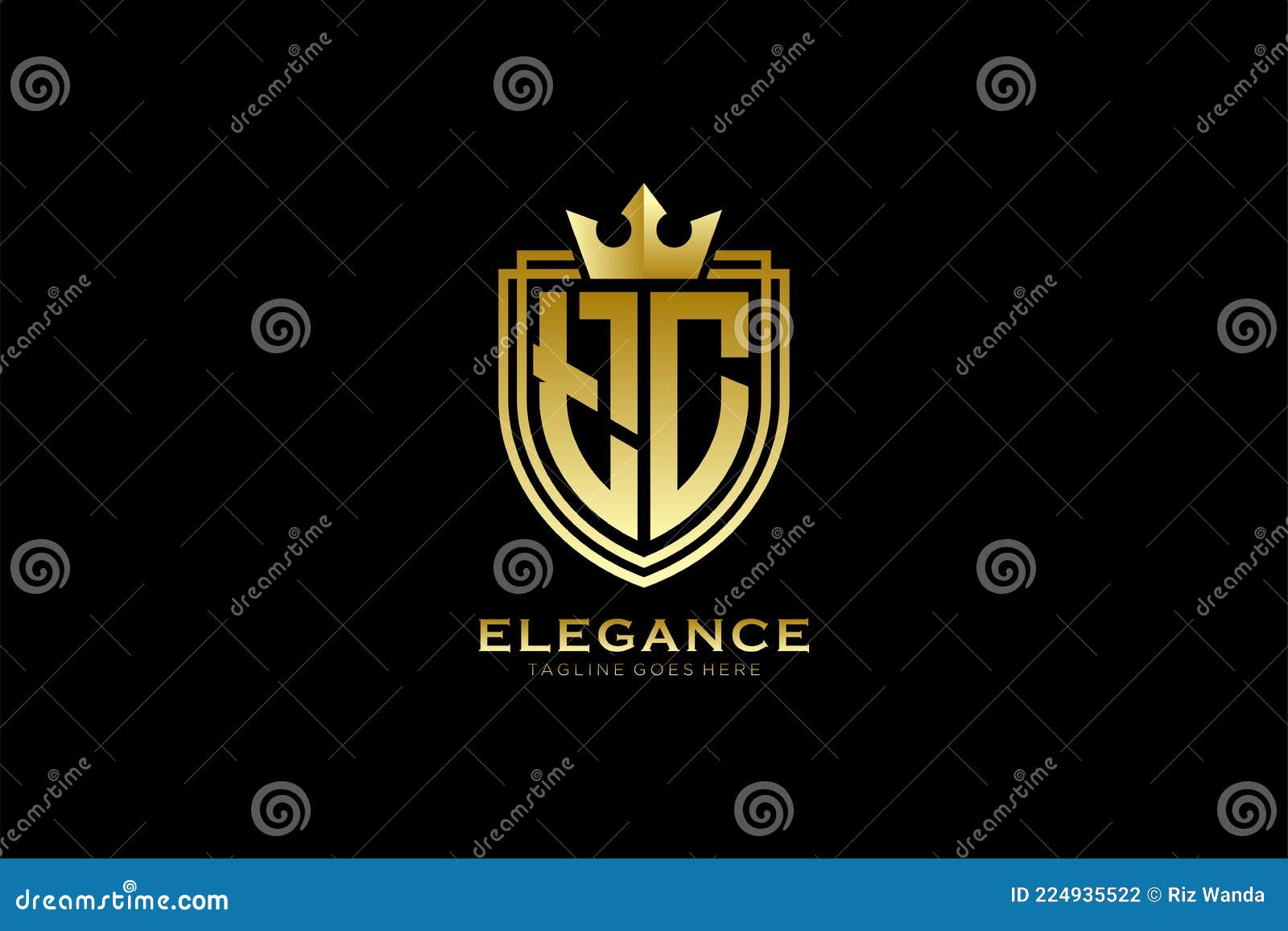 Initial TC Elegant Luxury Monogram Logo or Badge Template with Scrolls ...