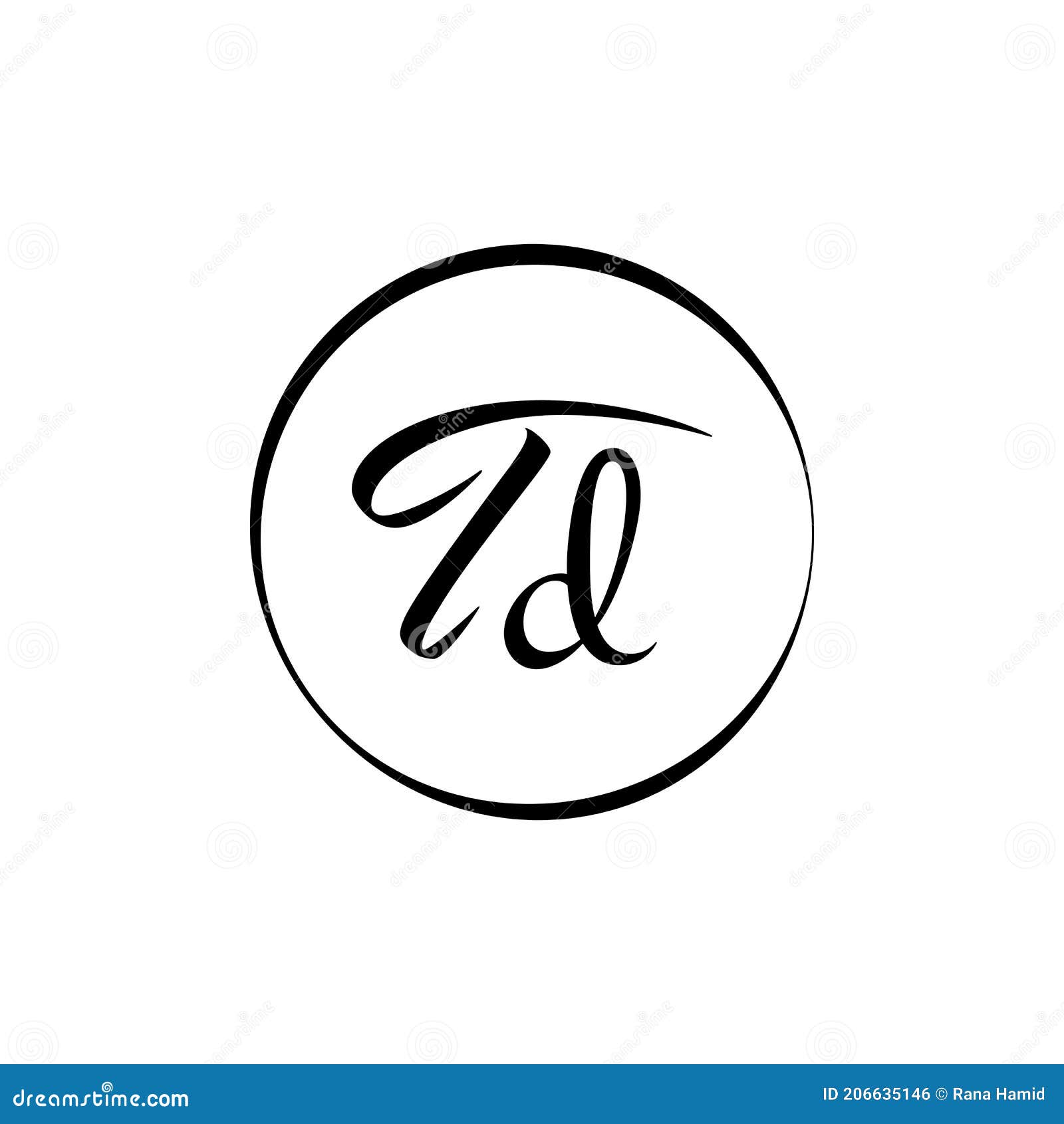 Initial TD Letter Logo Design Vector Template. Abstract Script Letter ...