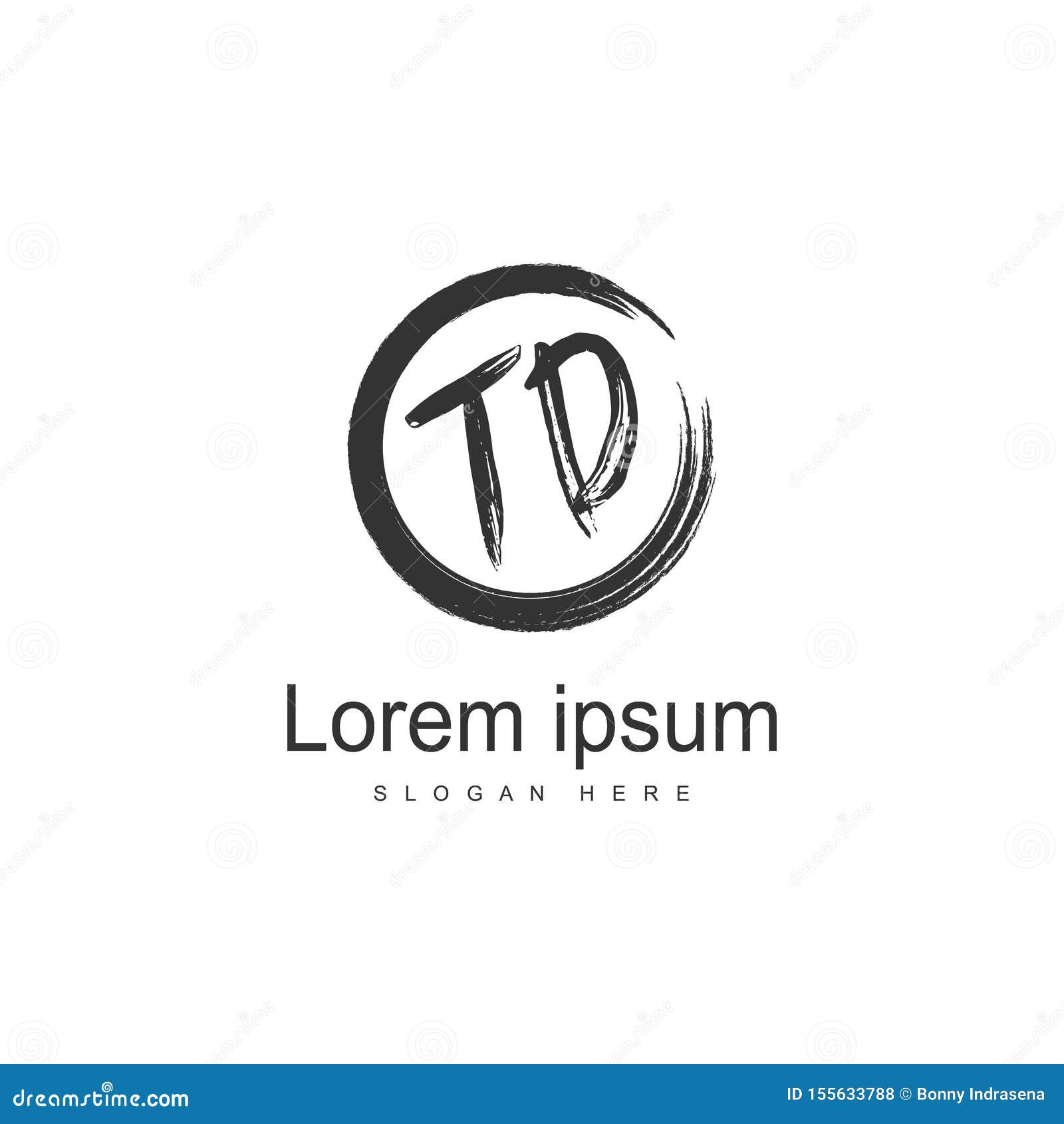 Initial TD Logo Template with Modern Frame. Minimalist TD Letter Logo ...