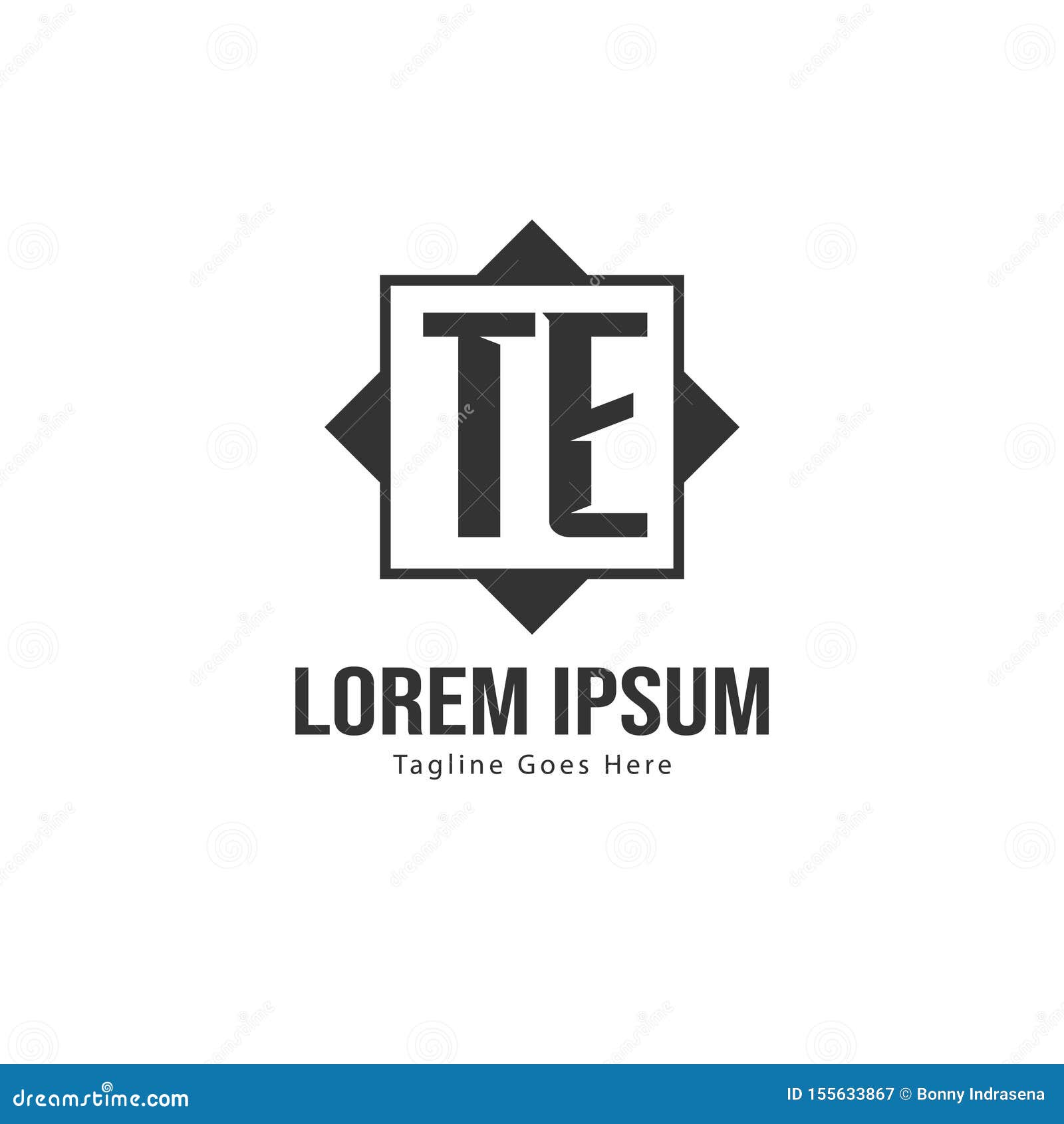 Initial TE Logo Template with Modern Frame. Minimalist TE Letter Logo ...