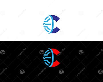 Initial Technology Letter C Logo Design Stock Vector - Illustration of ...