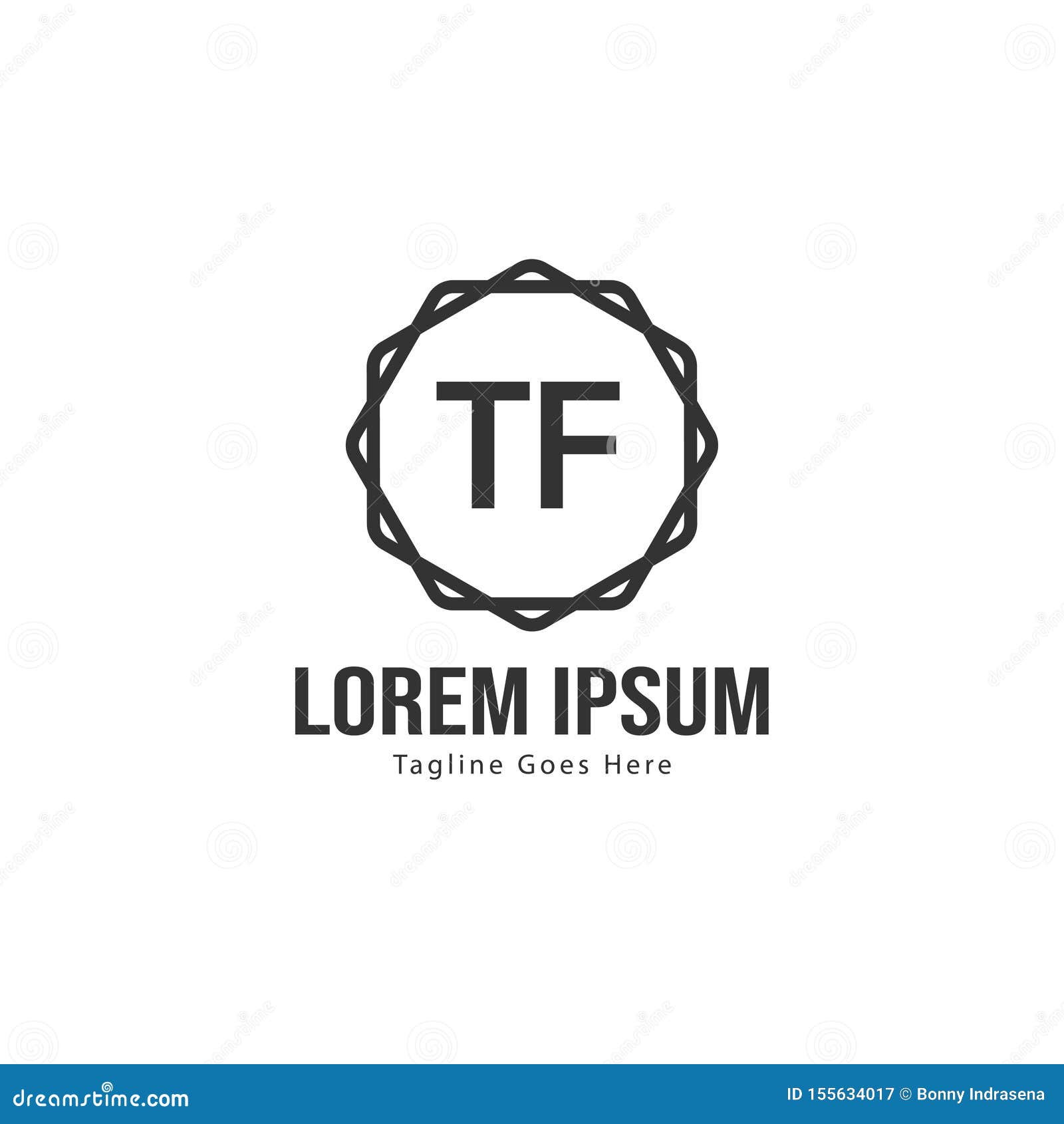 Initial TF Logo Template with Modern Frame. Minimalist TF Letter Logo ...