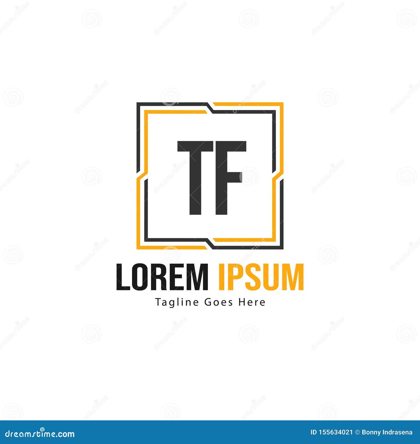 Initial TF Logo Template with Modern Frame. Minimalist TF Letter Logo ...