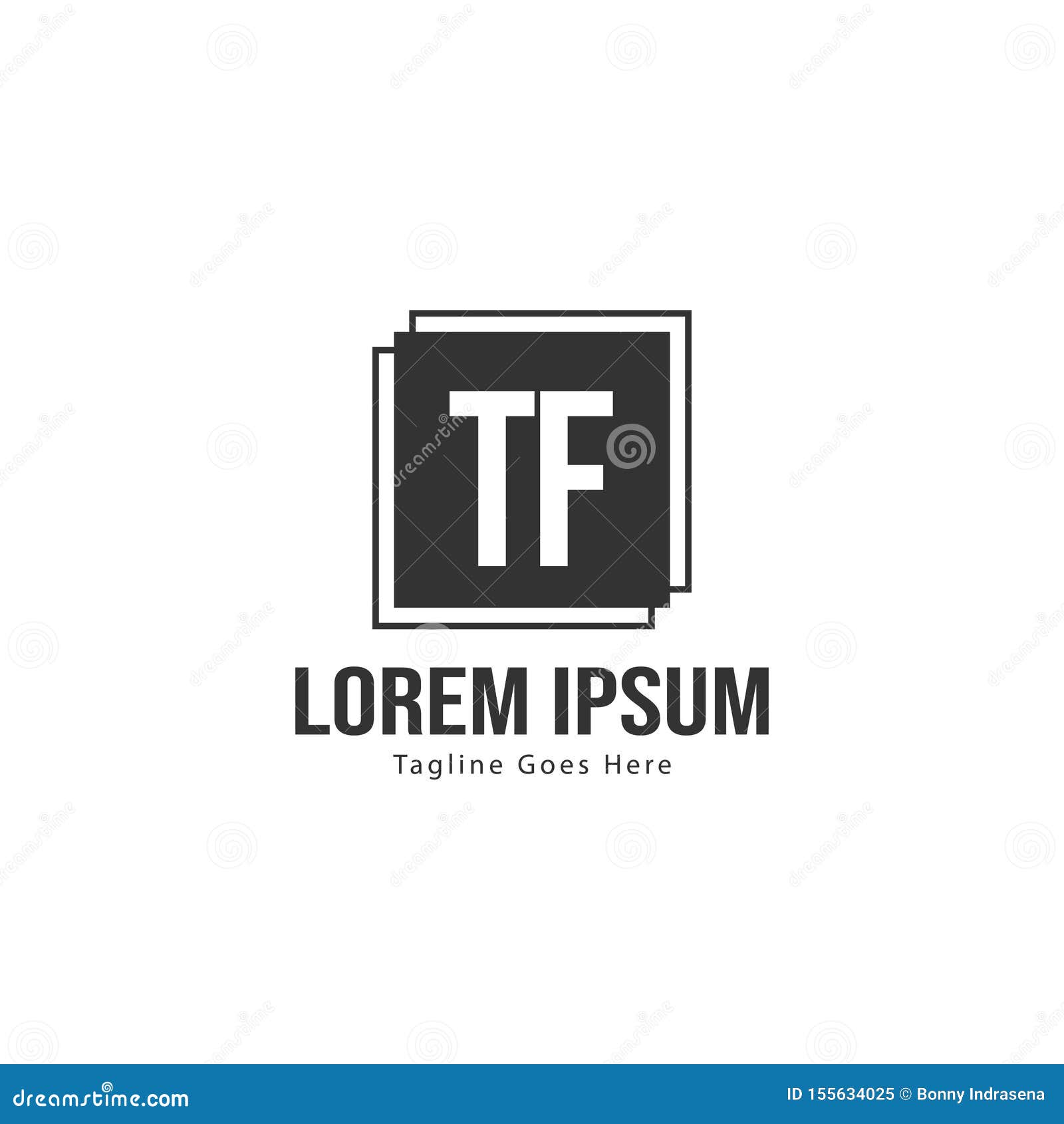 Initial TF Logo Template with Modern Frame. Minimalist TF Letter Logo ...