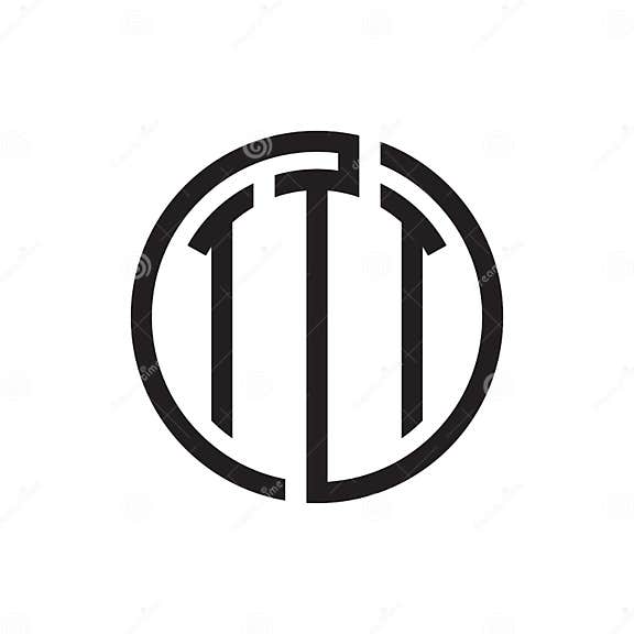 Initial Three Letter Logo Circle TTT Black Outline Stroke Stock Vector ...