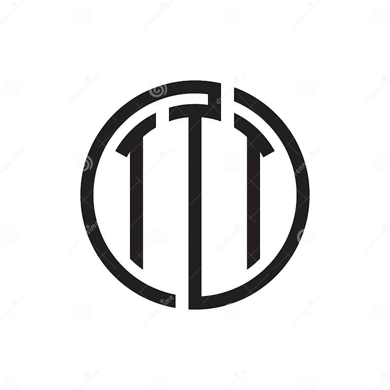 Initial Three Letter Logo Circle TTT Black Outline Stroke Stock Vector ...