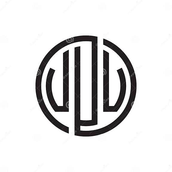 Initial Three Letter Logo Circle UUU Black Outline Stroke Stock Vector ...