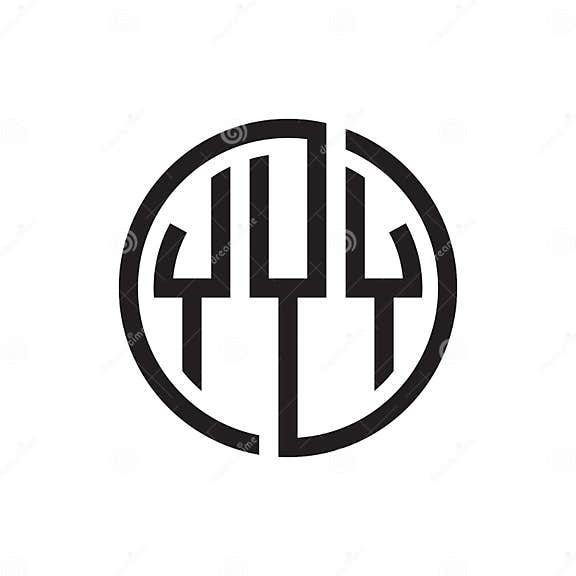 Initial Three Letter Logo Circle YYY Black Outline Stroke Stock Vector ...