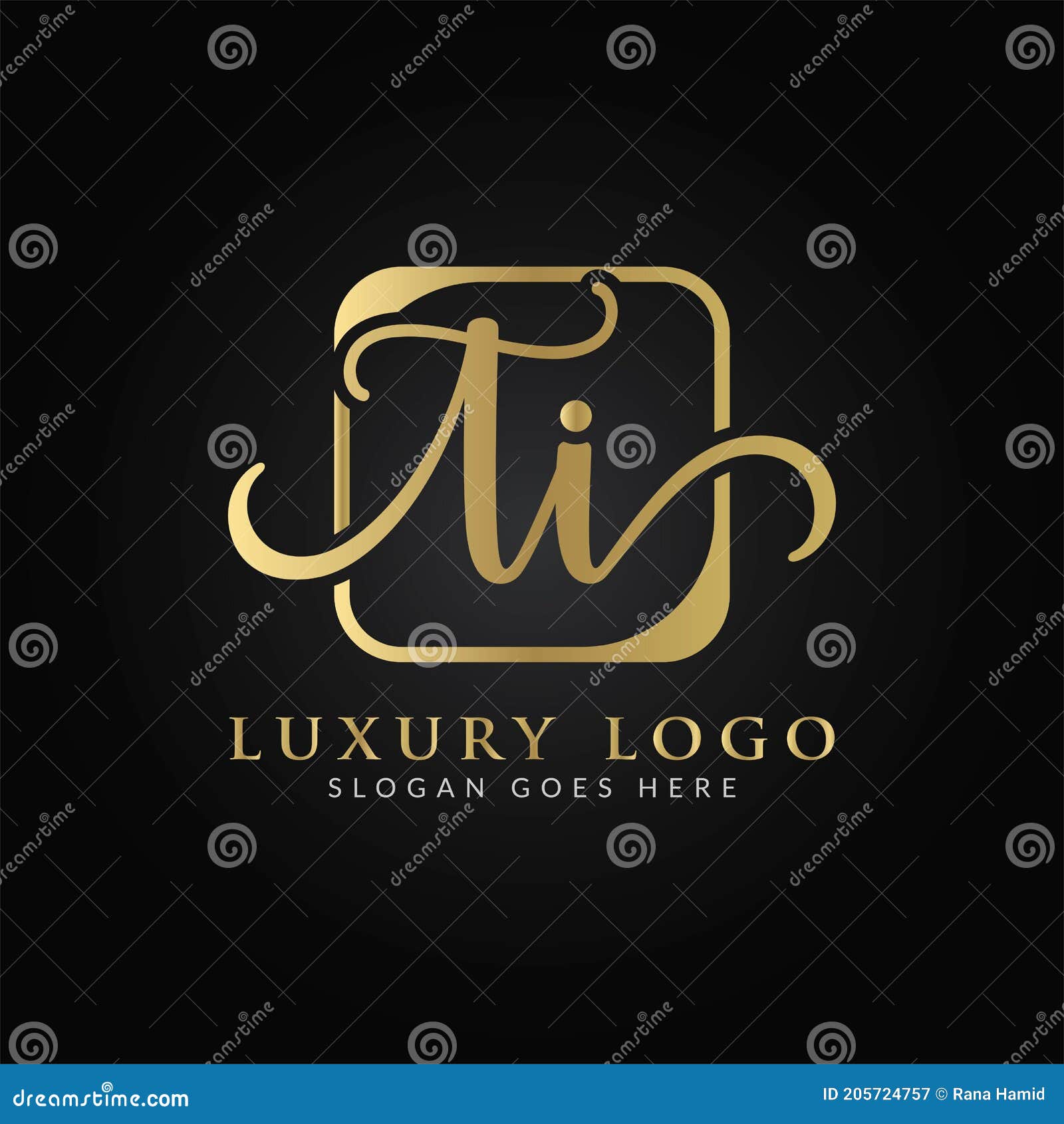 Initial TI Letter Logo Design Vector Template. Abstract Luxury Letter ...