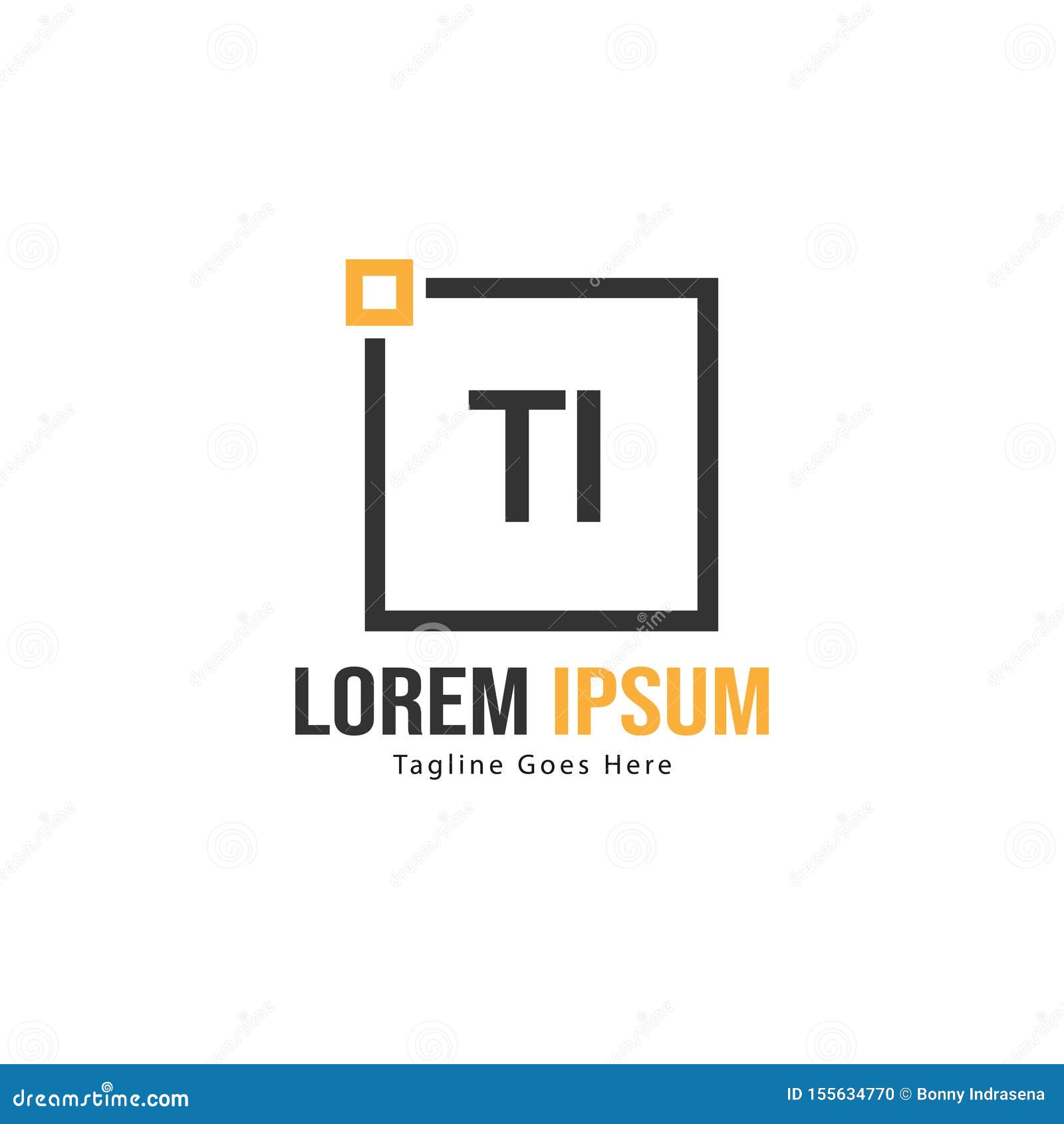 Initial TI Logo Template with Modern Frame. Minimalist TI Letter Logo ...