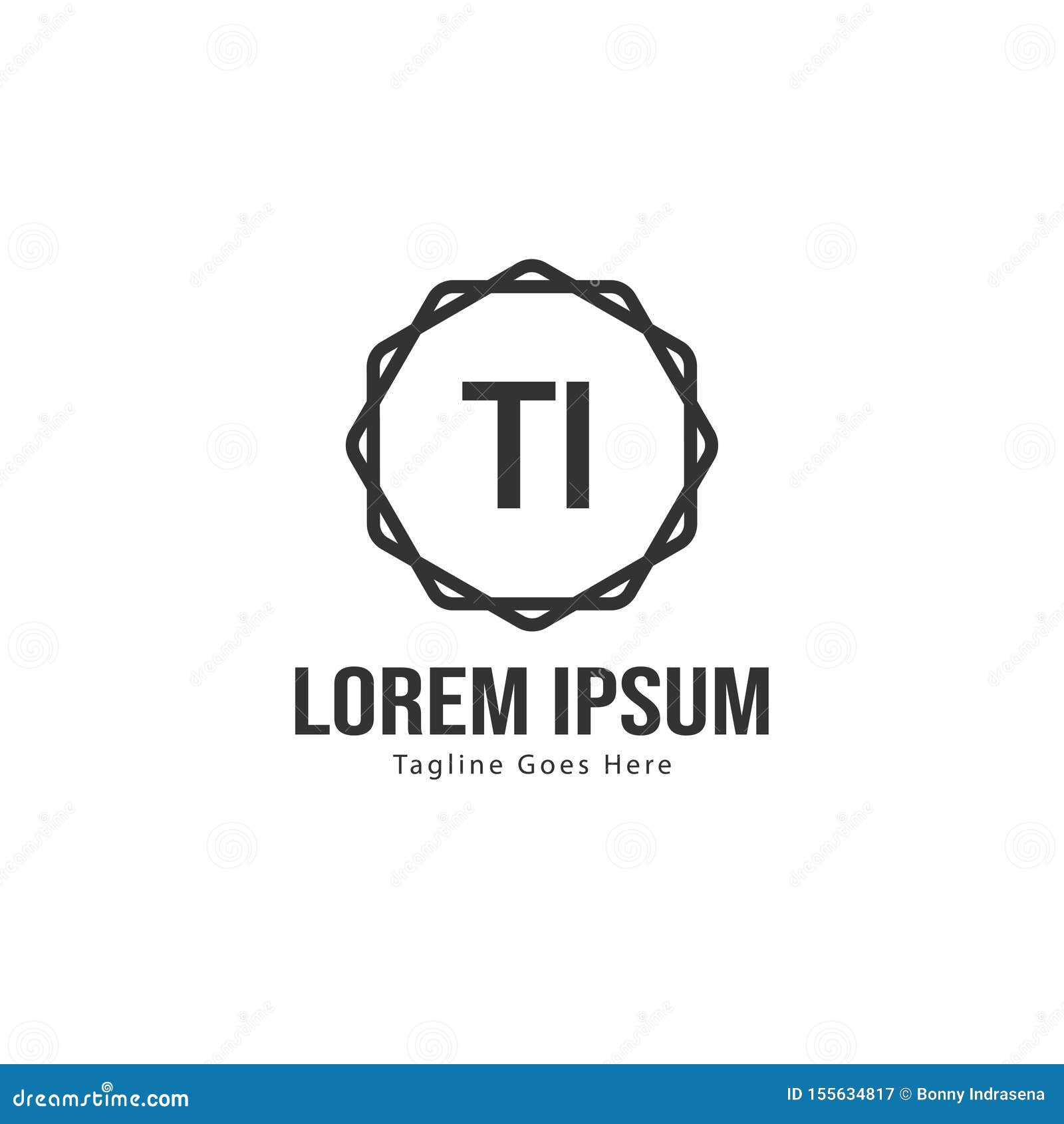 Initial TI Logo Template with Modern Frame. Minimalist TI Letter Logo ...