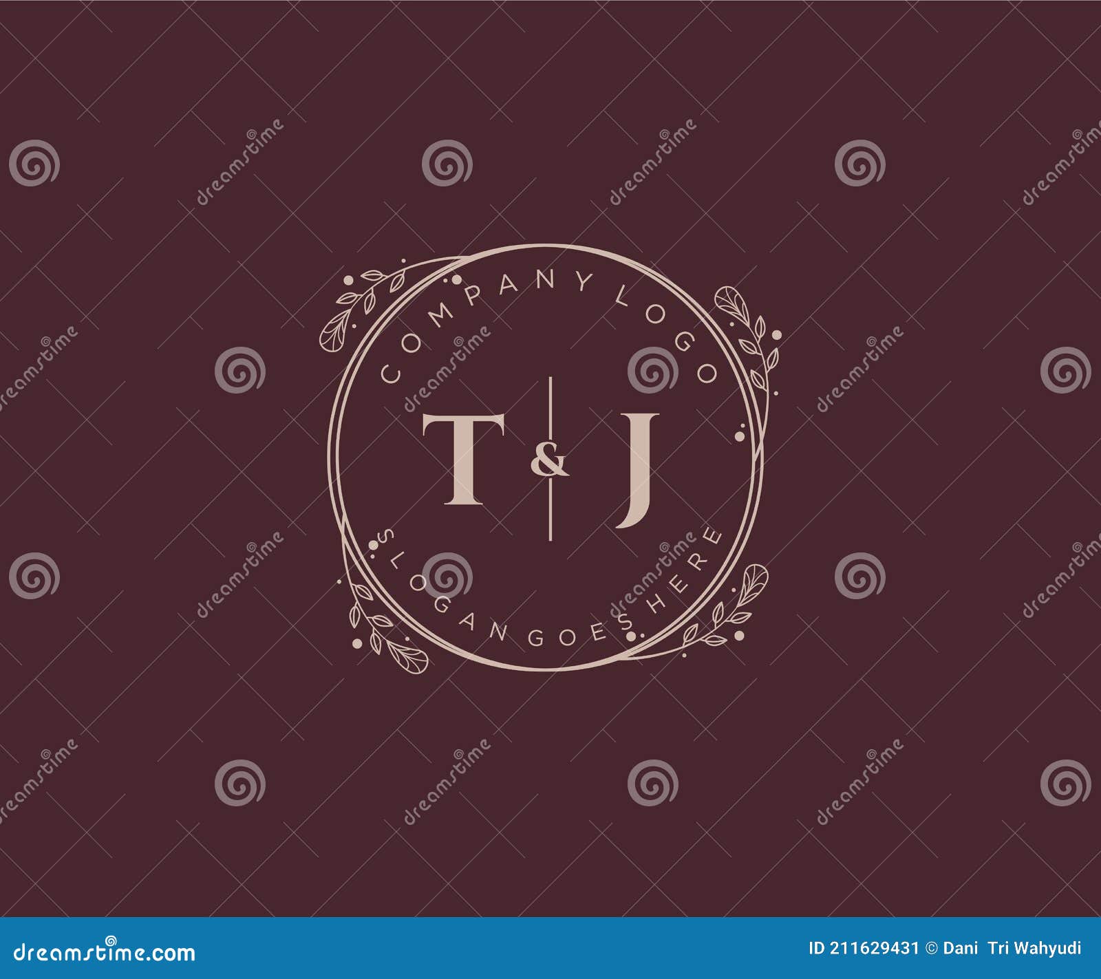 Initial TJ Letters Decorative Luxury Wedding Logo Stock Vector ...