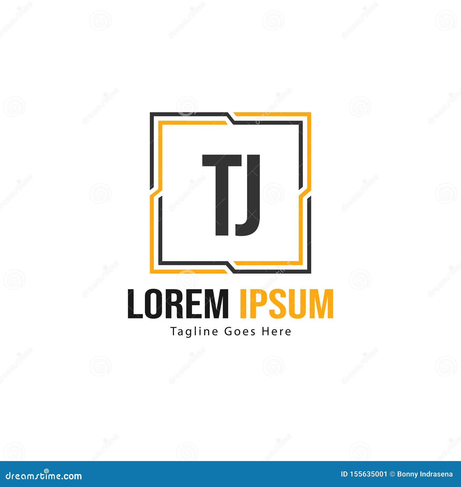 Initial TJ Logo Template with Modern Frame. Minimalist TJ Letter Logo ...