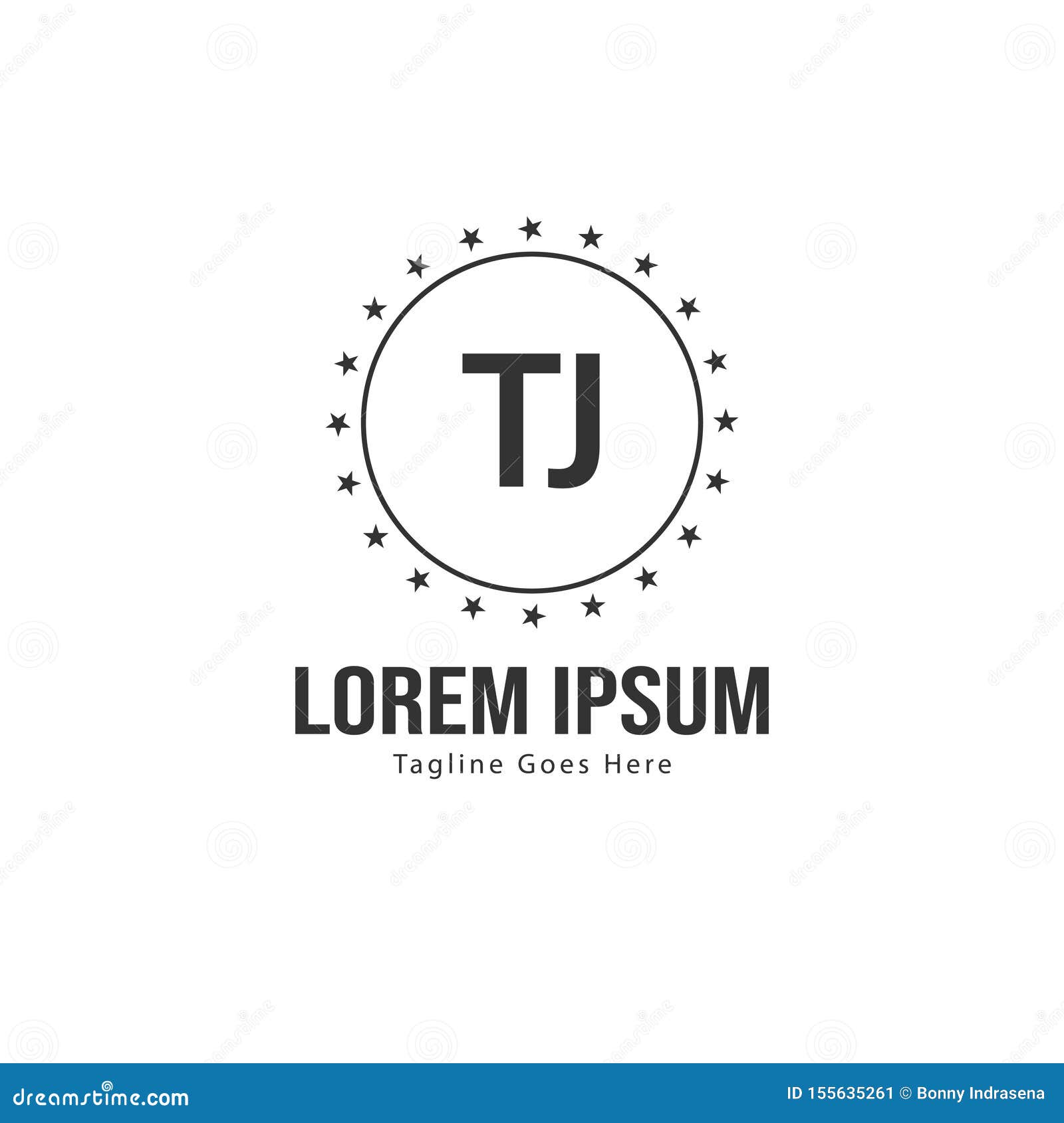 Initial TJ Logo Template with Modern Frame. Minimalist TJ Letter Logo ...