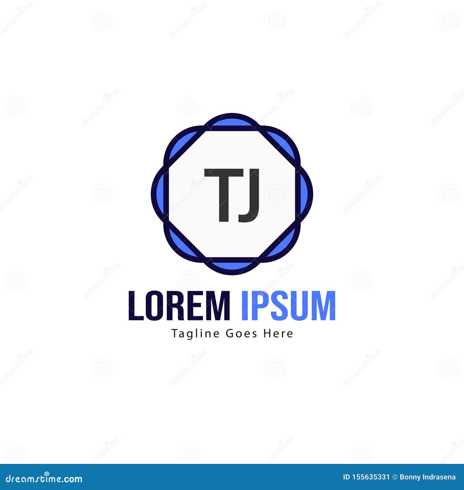 Initial TJ Logo Template with Modern Frame. Minimalist TJ Letter Logo ...