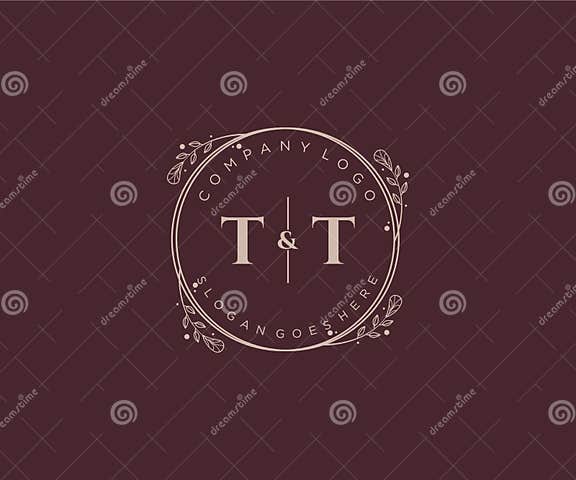Initial TT Letters Decorative Luxury Wedding Logo Stock Vector ...