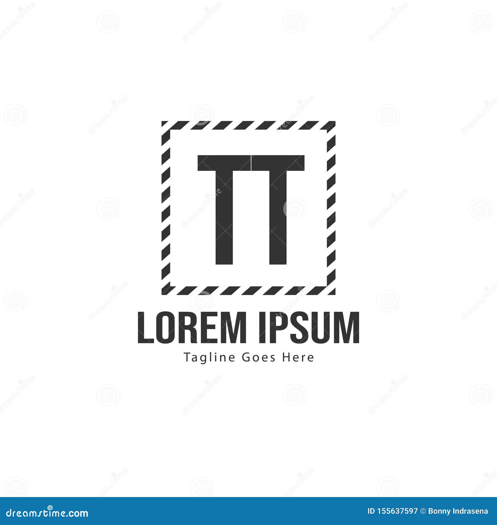 Initial TT Logo Template with Modern Frame. Minimalist TT Letter Logo ...