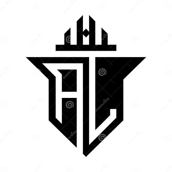 Initial Two Letter Al Shield Unique Logo Stock Vector - Illustration of ...