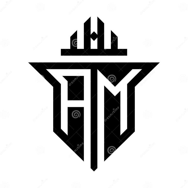 Initial Two Letter am Shield Unique Logo Stock Vector - Illustration of ...